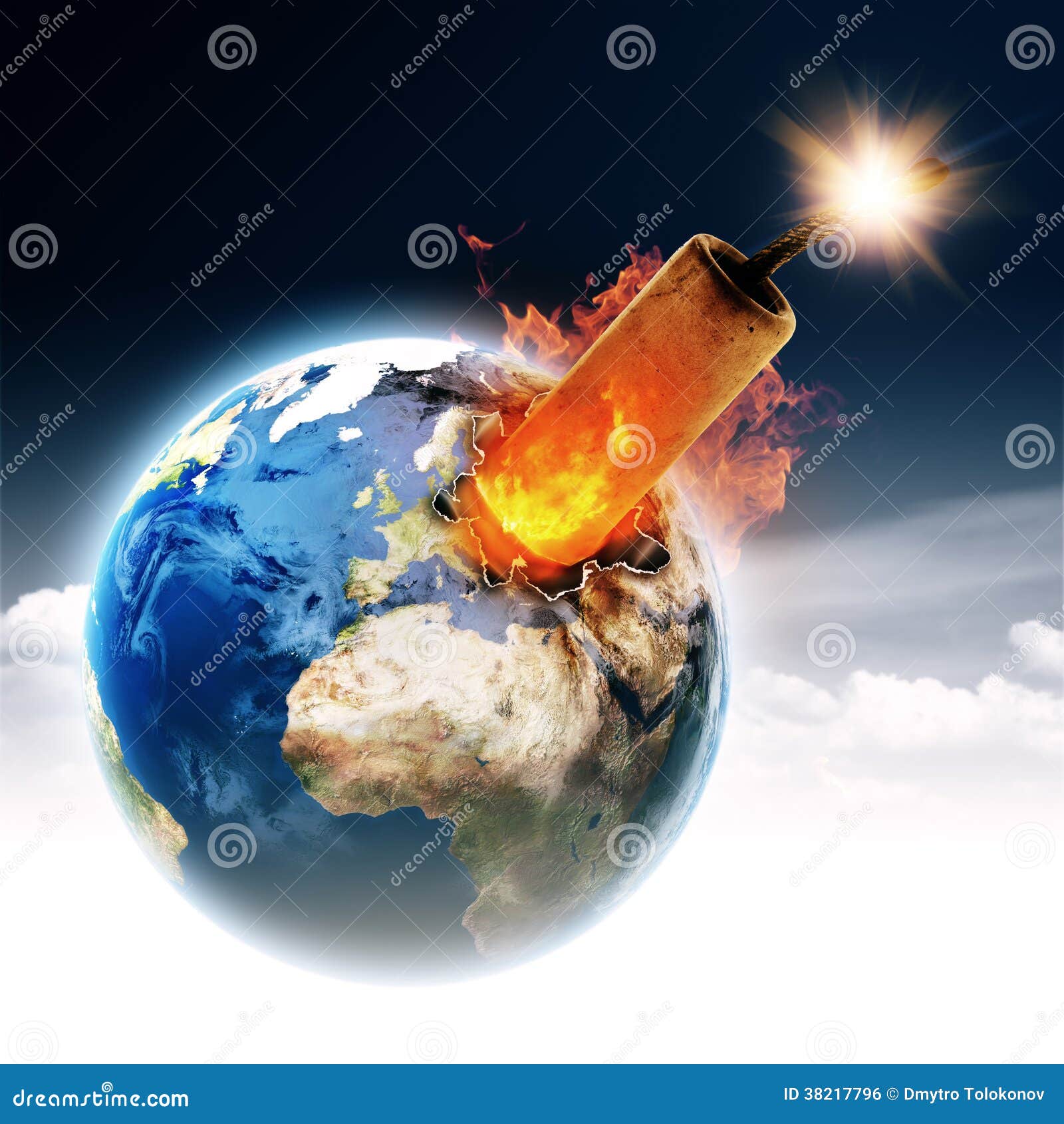 Bomb With Earth Texture. Stock Image | CartoonDealer.com #49547083