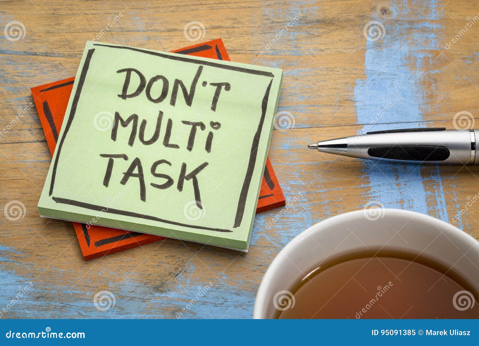 Do Not Multitask Reminder Note Stock Image - Image of concept, productivity: 95091385