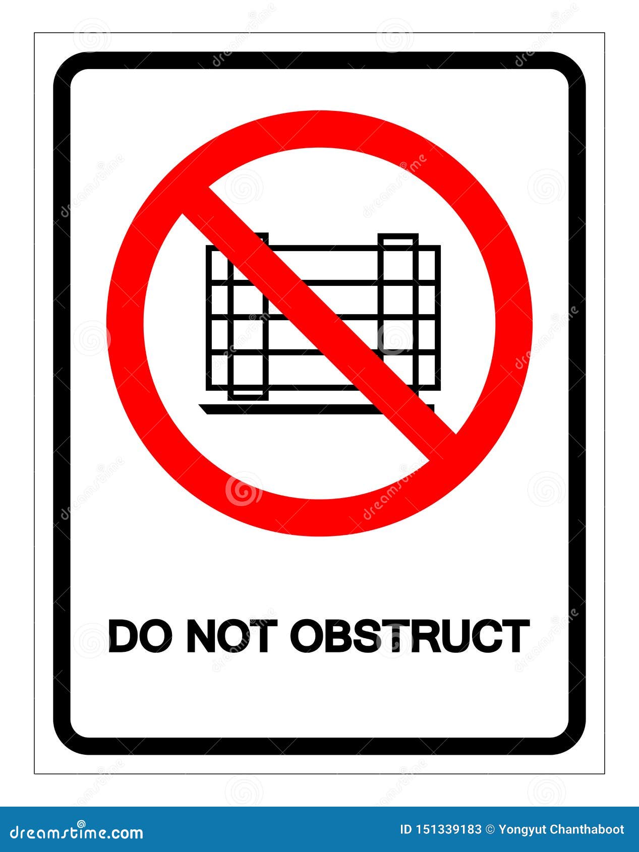Do Not Obstruct, Prohibition Sign. Designated Clear Area, Vector ...