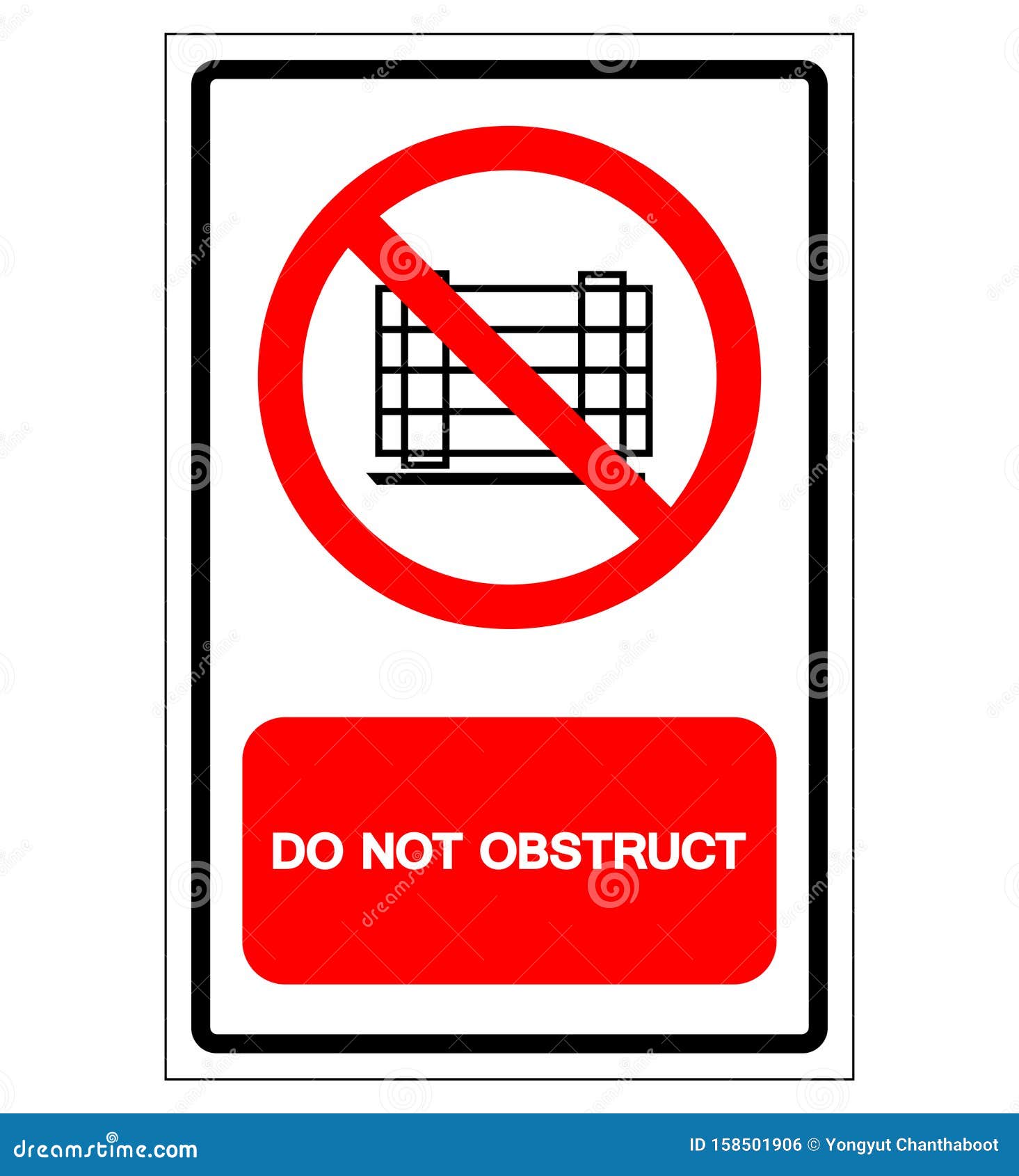 Do Not Obstruct, Prohibition Sign. Designated Clear Area, Vector ...