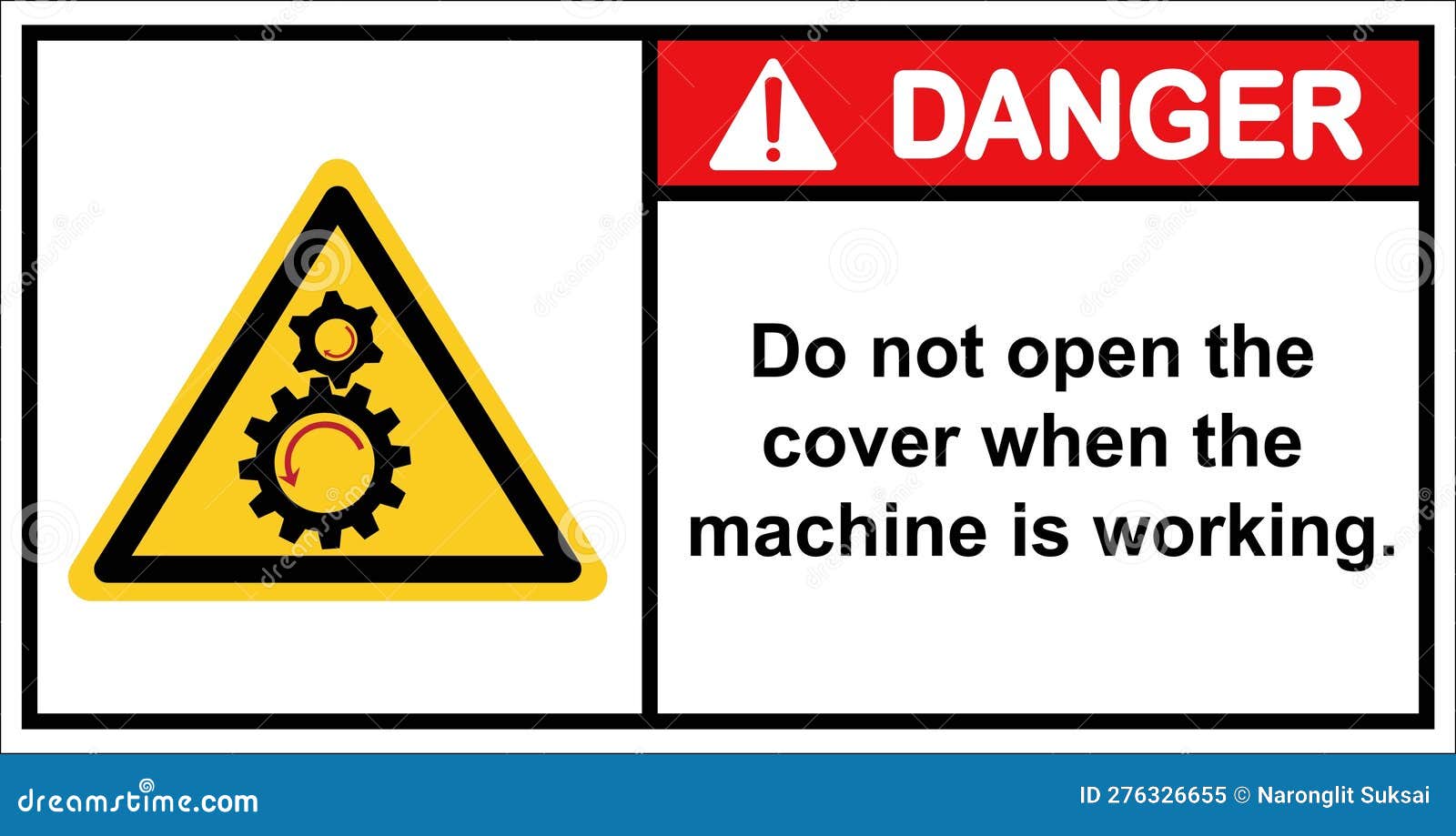 Do Not Open the Cover when the Machine is Working.,label Danger Stock ...