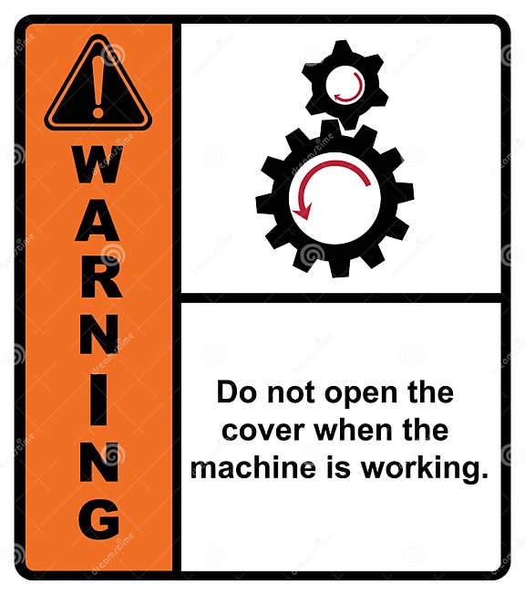 Do Not Open the Cover when the Machine is Working.,label Warning Stock ...