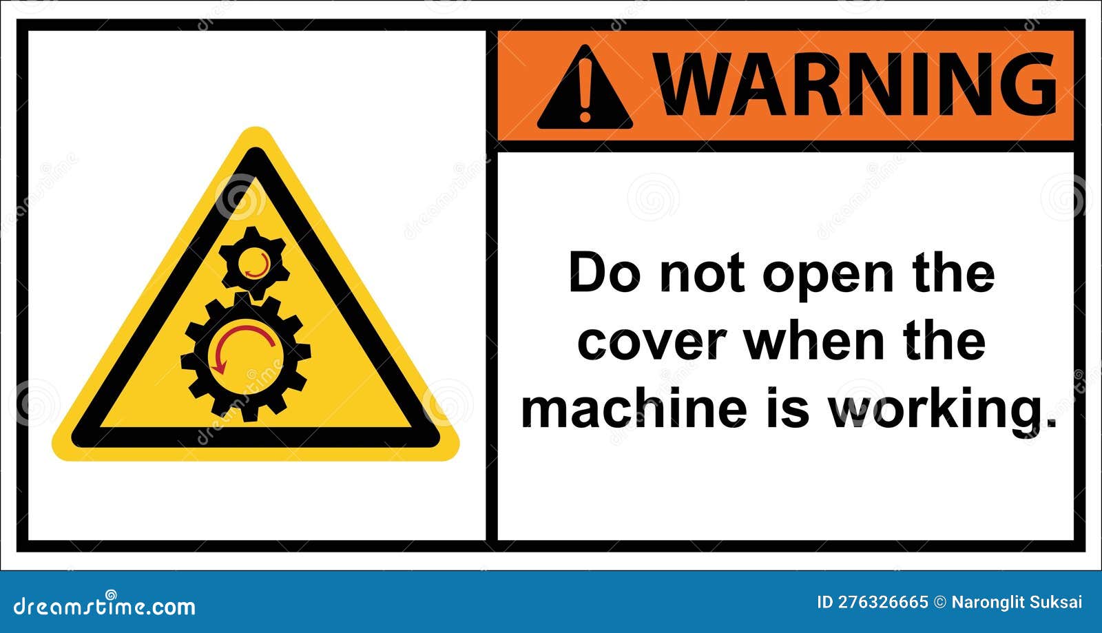 Do Not Open the Cover when the Machine is Working.,label Warning Stock ...