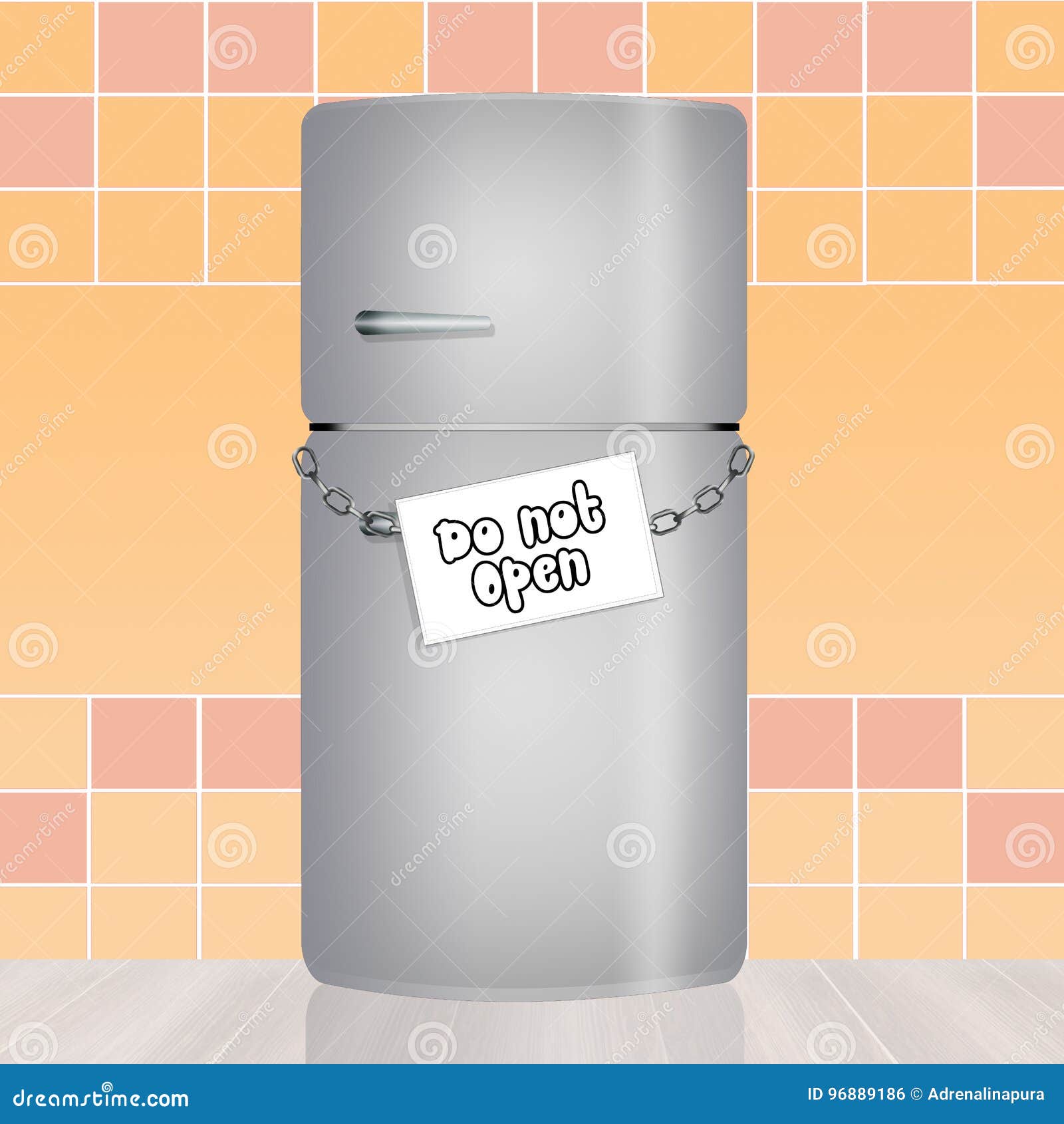 Do Not Open the Refrigerator Stock Illustration - Illustration of ...