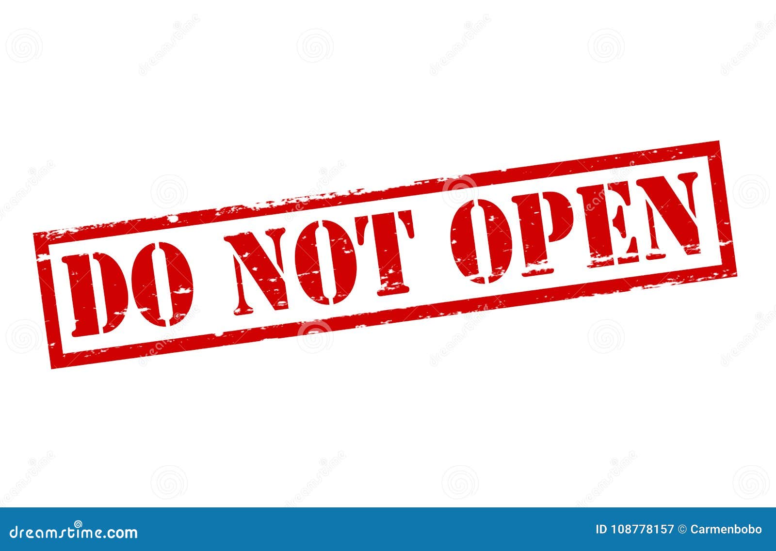 Do not open stock illustration. Illustration of symbol - 108778157