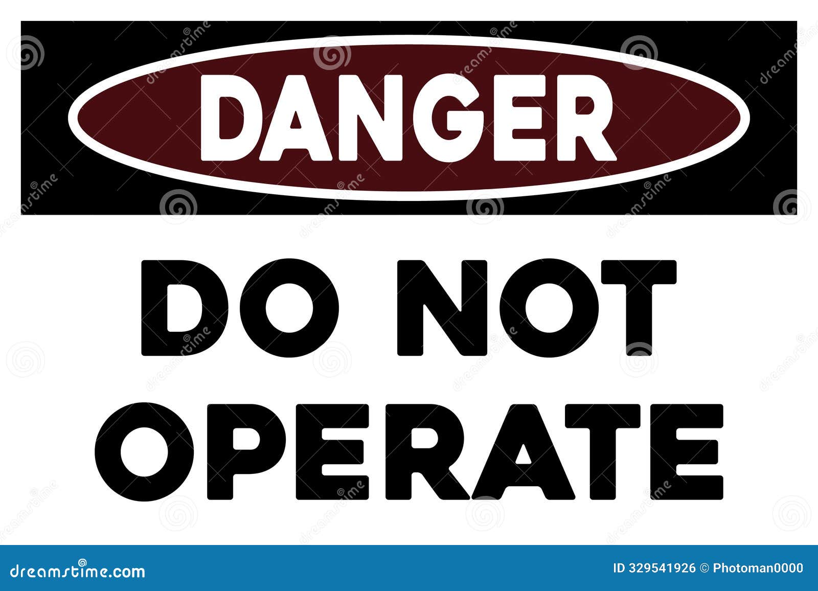 Do Not Operate Warning Sign Stock Illustration - Illustration of power ...