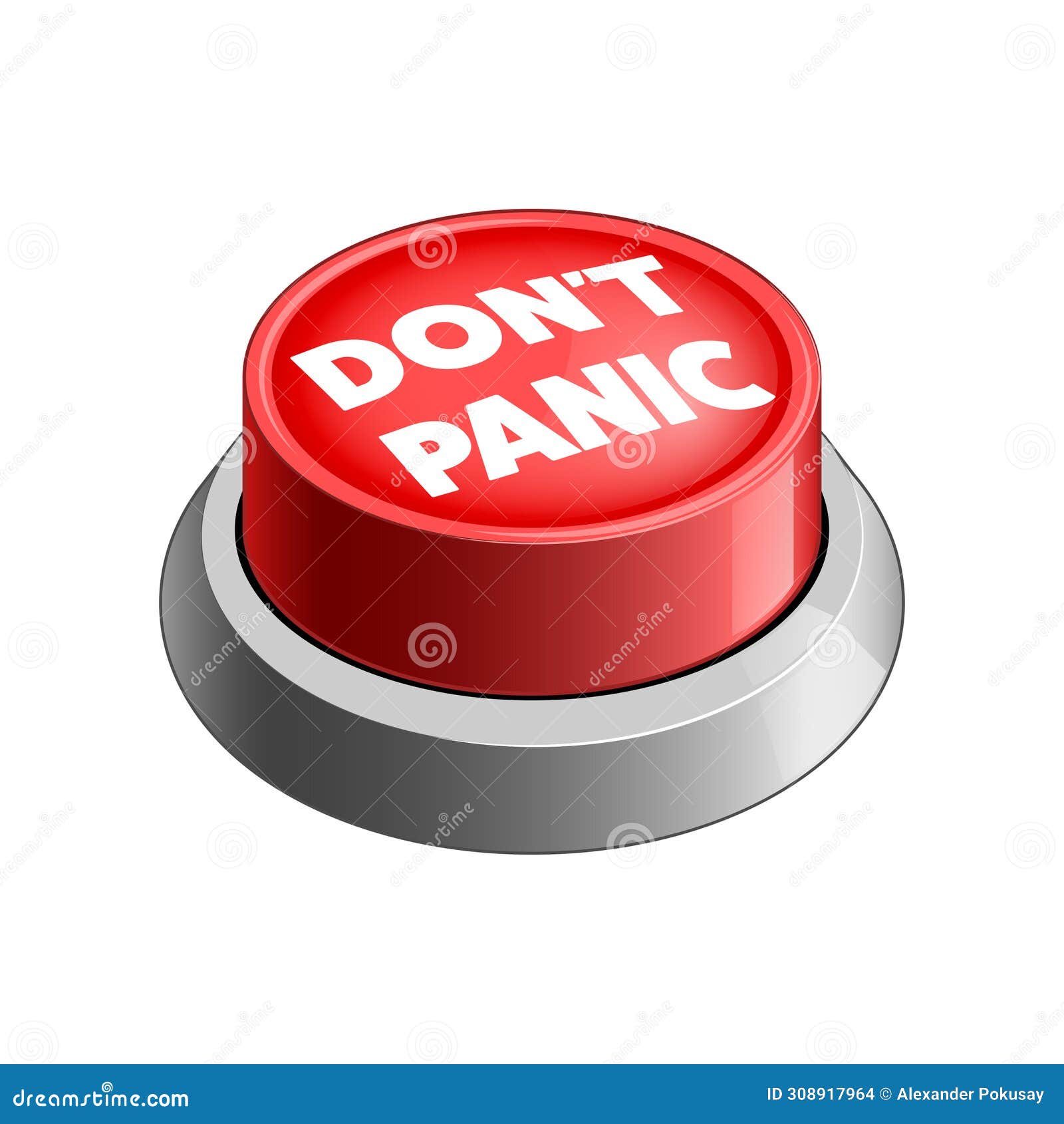Do Not Panic Red Button Raster Illustration Stock Illustration ...