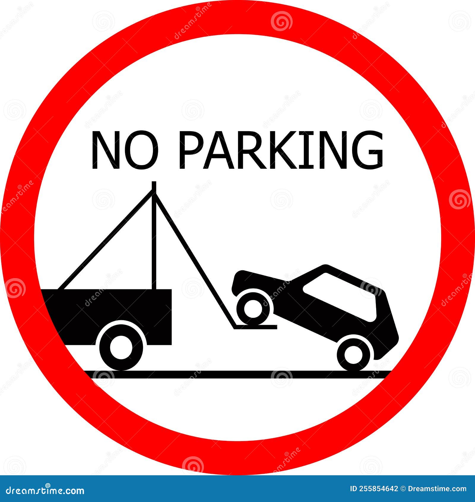 Do Not Park Vehicles. Round Sign. Vector Image Stock Vector ...
