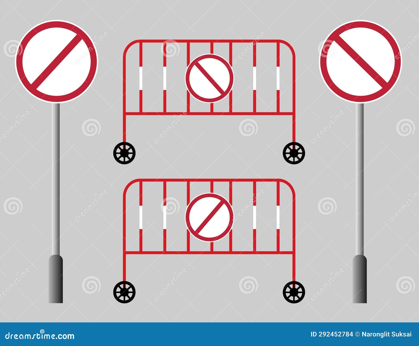 Do Not Pass Sign. through the Traffic Barrier Stock Vector ...