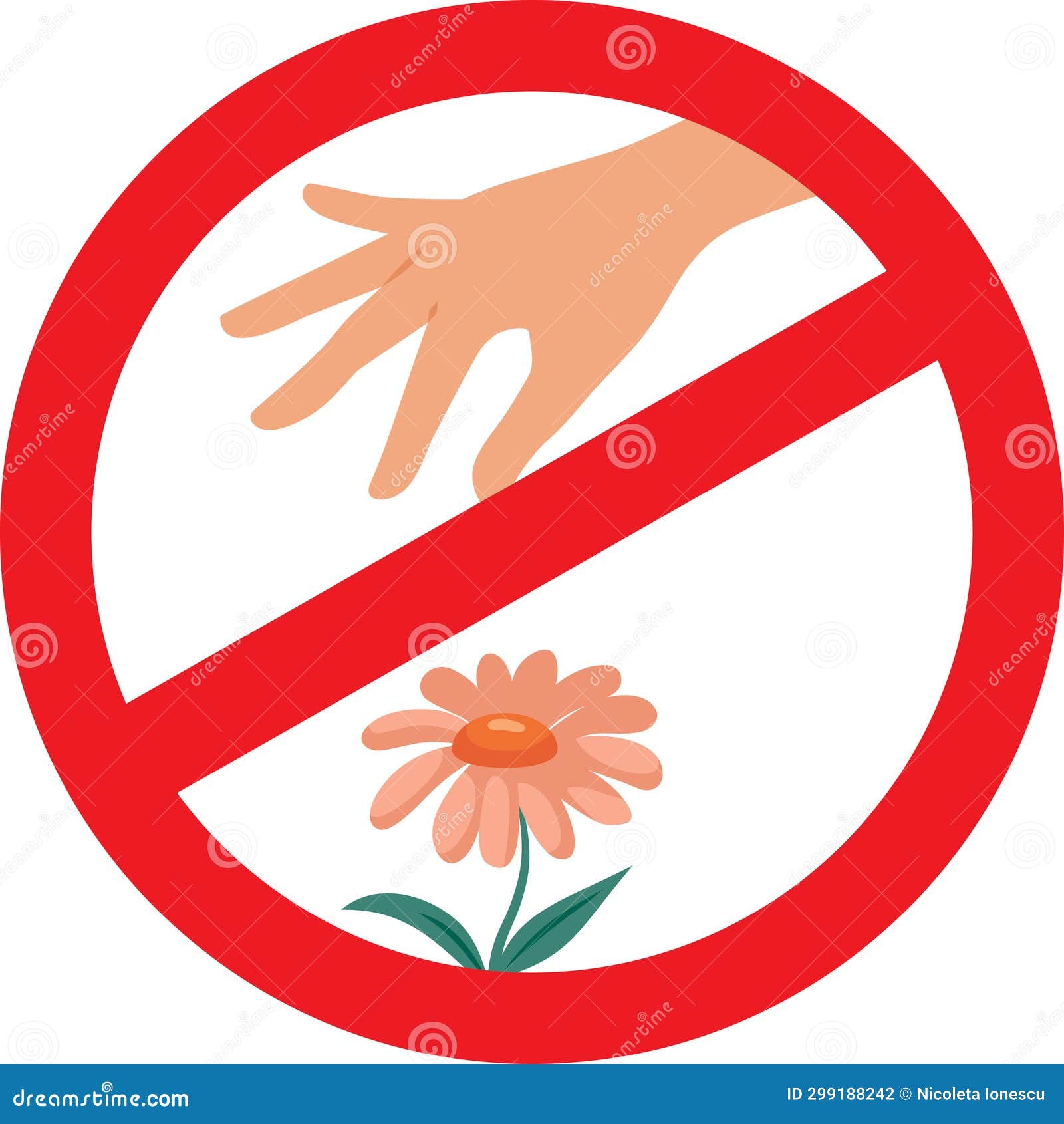 Stop Do Not Pluck Flowers Sign Silhouette Cartoon Vector ... Stop Do Not Pluck Flowers Sign Silhouette Cartoon Vector ...