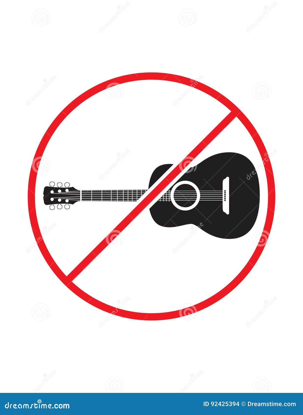 Do Not Play Guitar Warning Sign Stock Vector - Illustration of vector ...