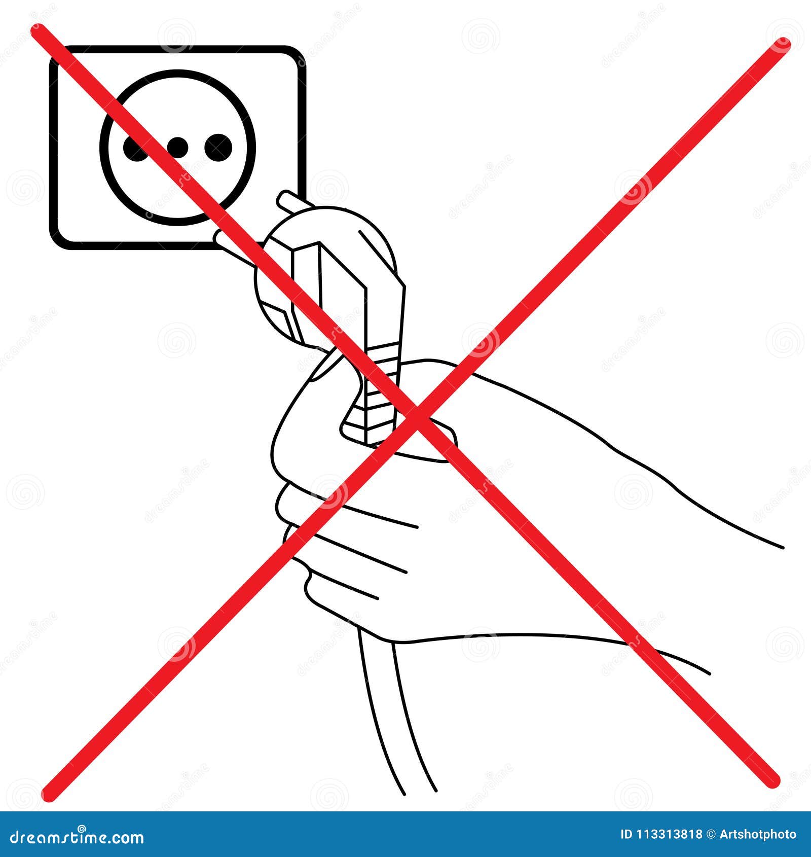 Do not plug in sign stock illustration. Illustration of stop - 113313818