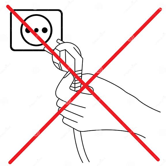 Do not plug in sign stock illustration. Illustration of stop - 113313818