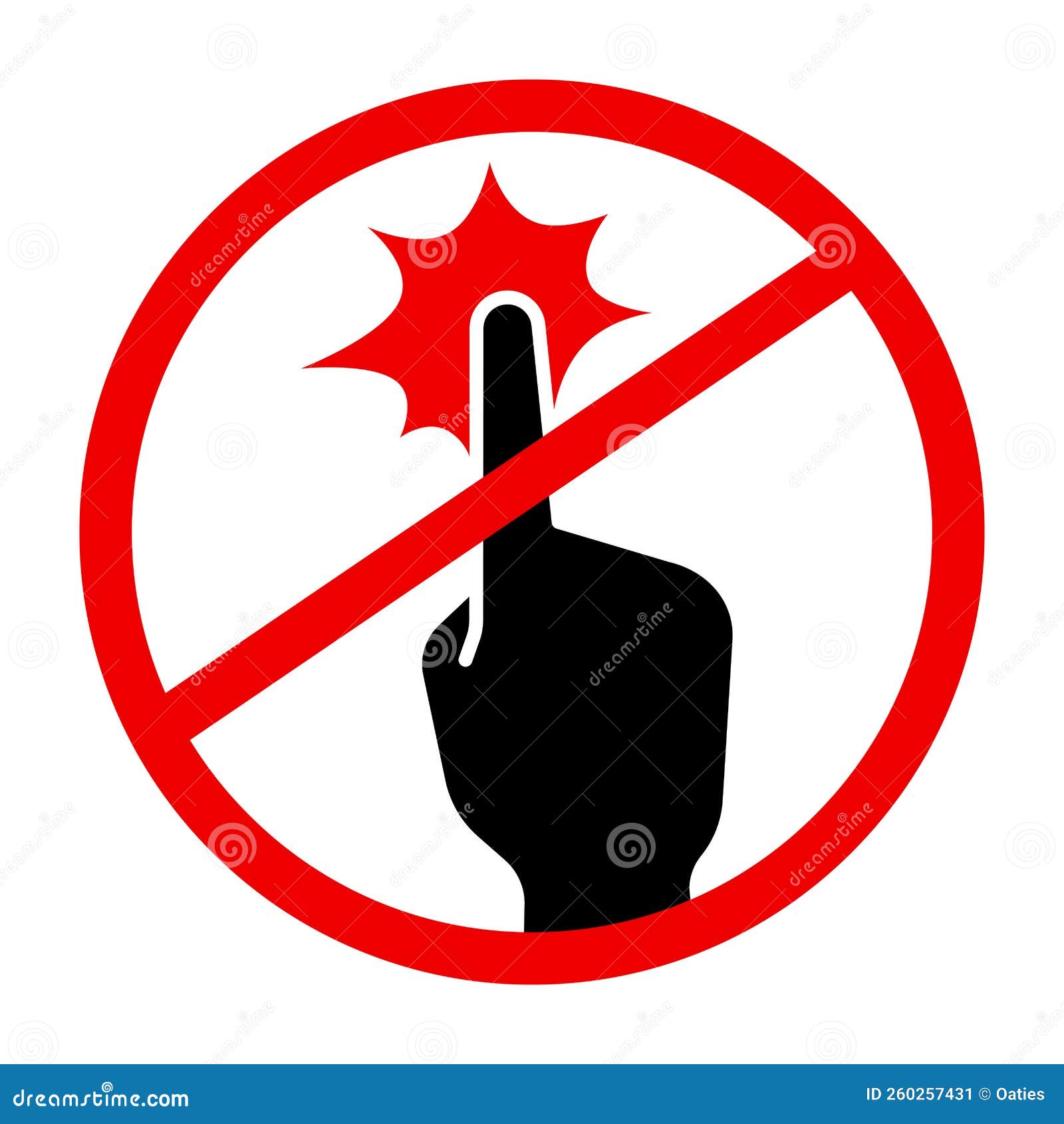 Do Not Put or Touch Sign Icon Background Stock Vector - Illustration of ...
