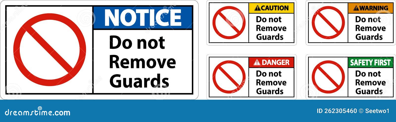 Do Not Remove Guards Sign. Guards Must Be In Place. Information ...
