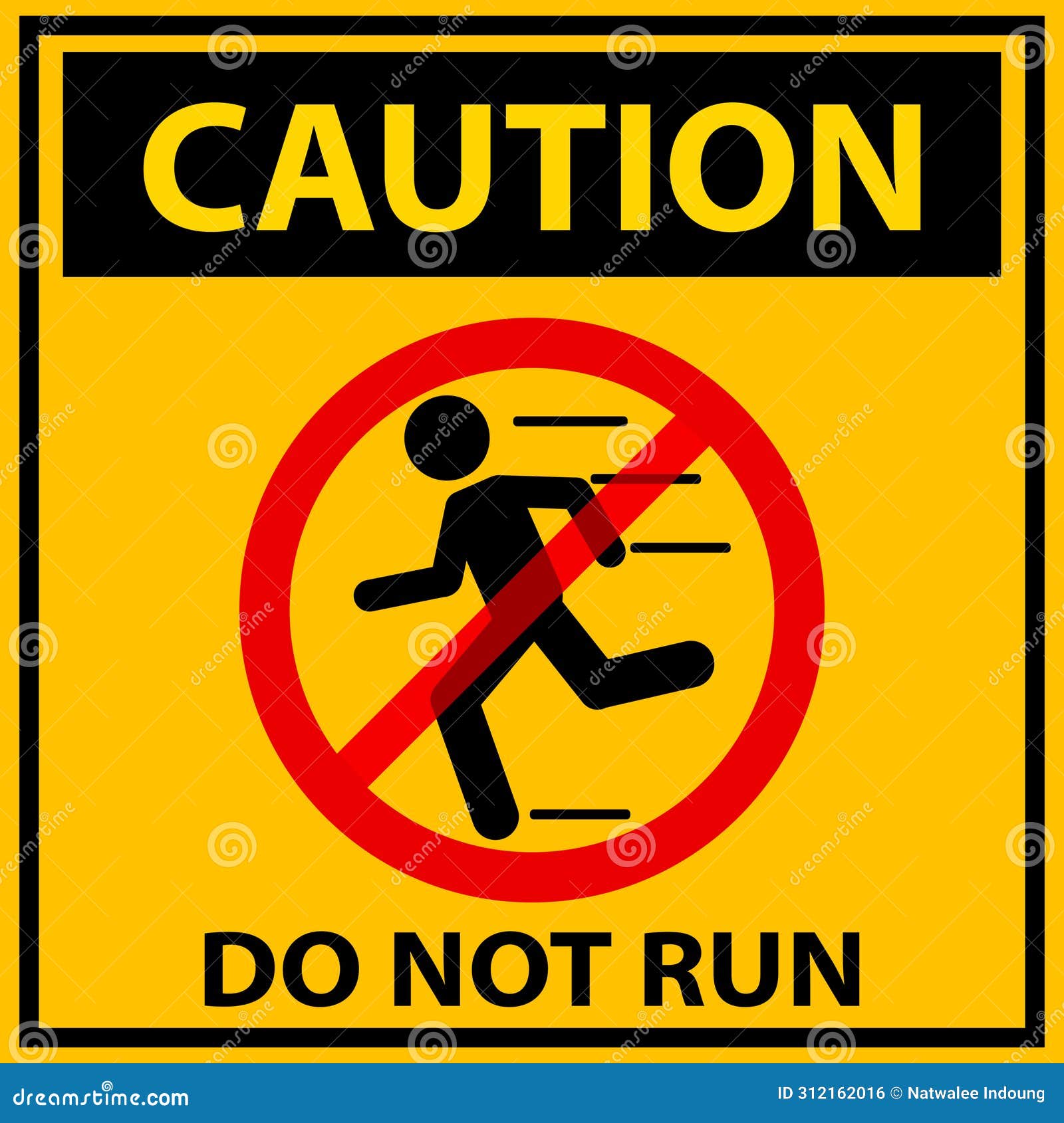 Do Not Run Sign Icon Notice Stock Vector - Illustration of victory ...