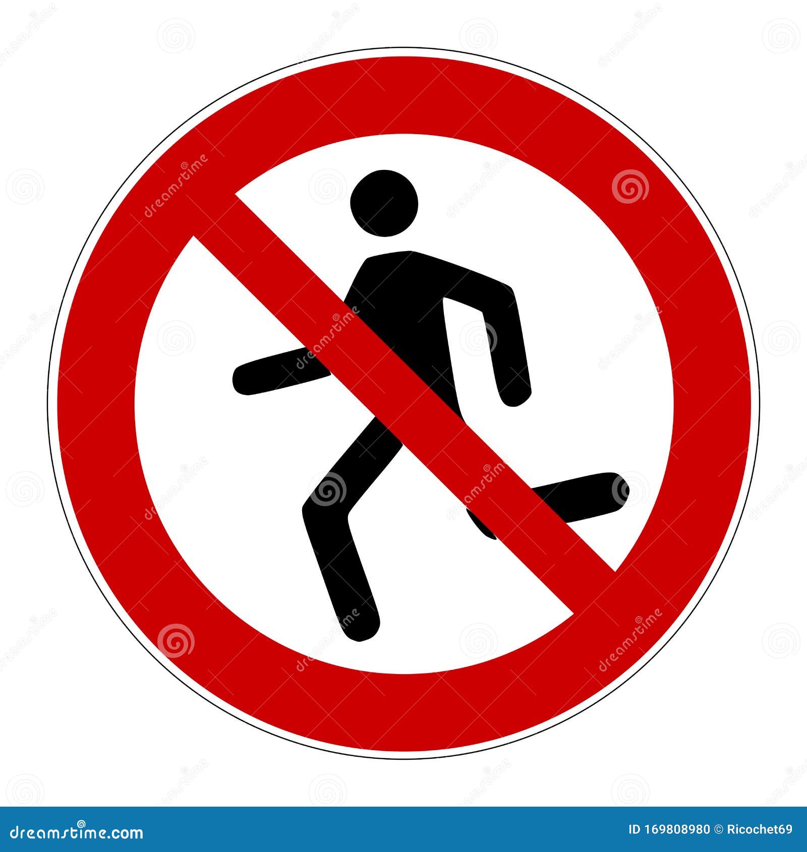 Do not run sign stock illustration. Illustration of prohibited - 169808980