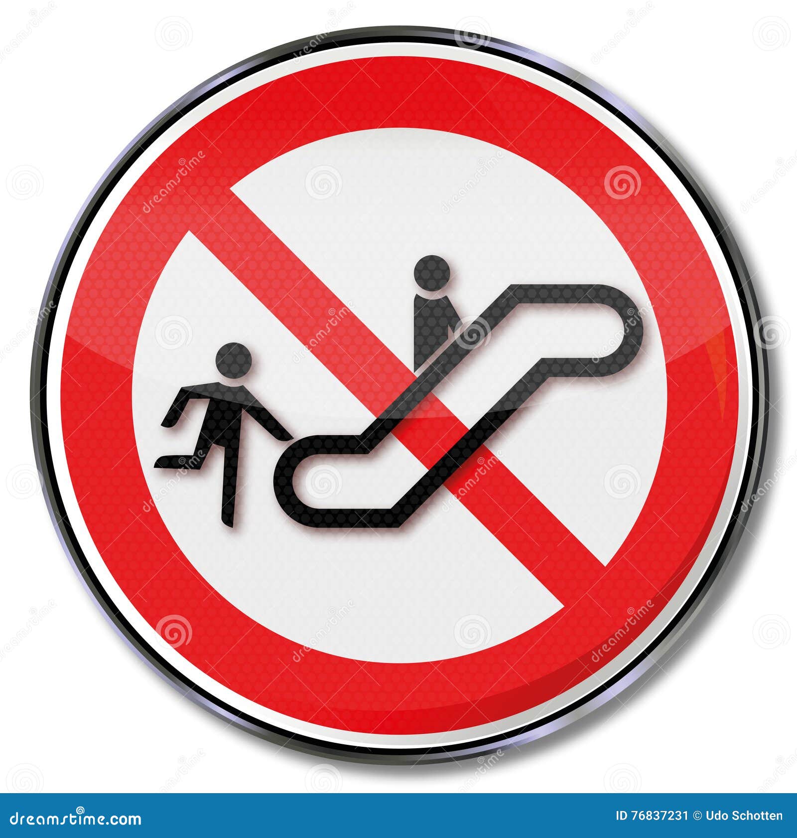 Do Not Run Up the Escalator and Overtake Stock Vector - Illustration of ...