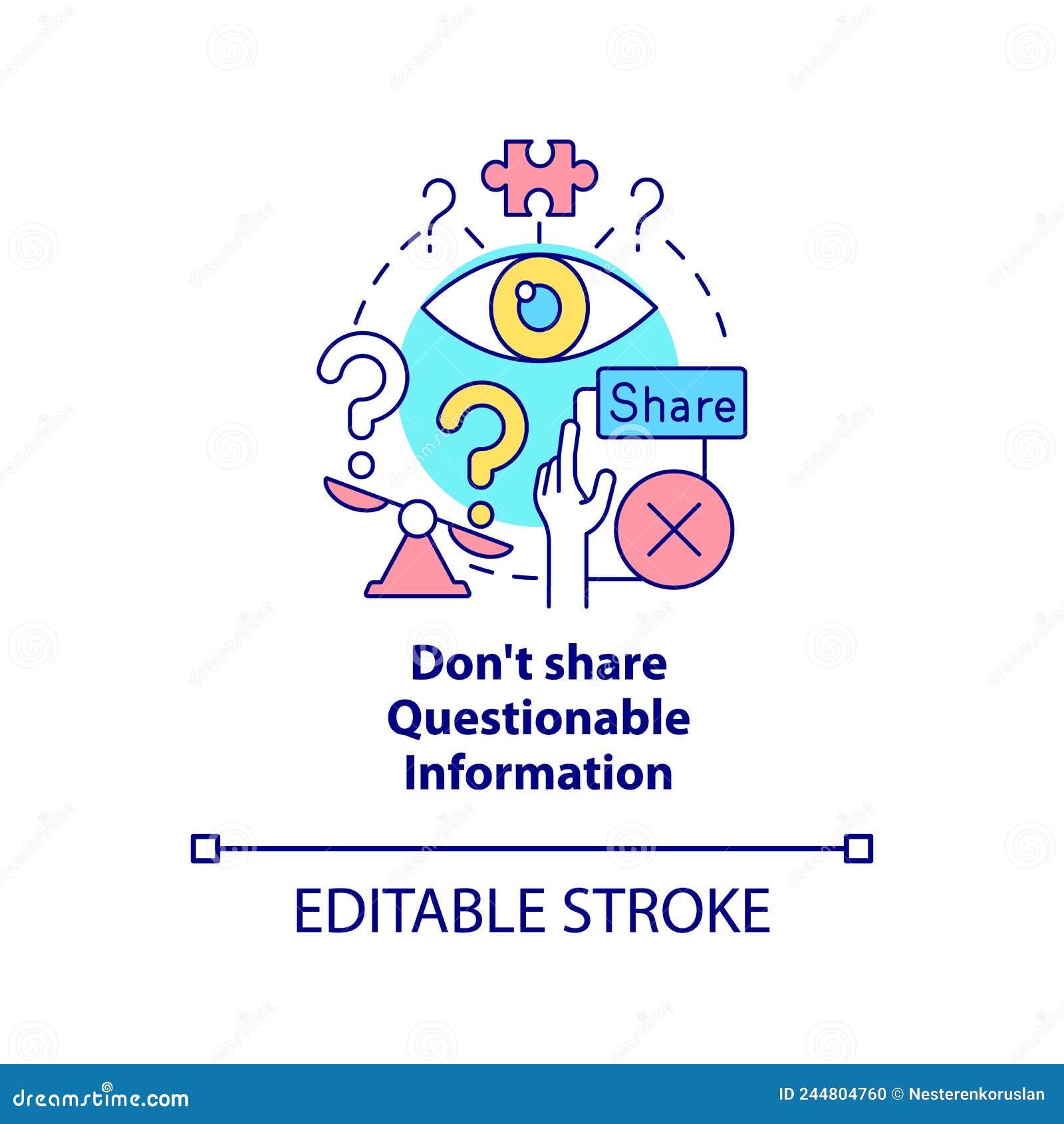 Do Not Share Questionable Information Concept Icon Stock Vector ...