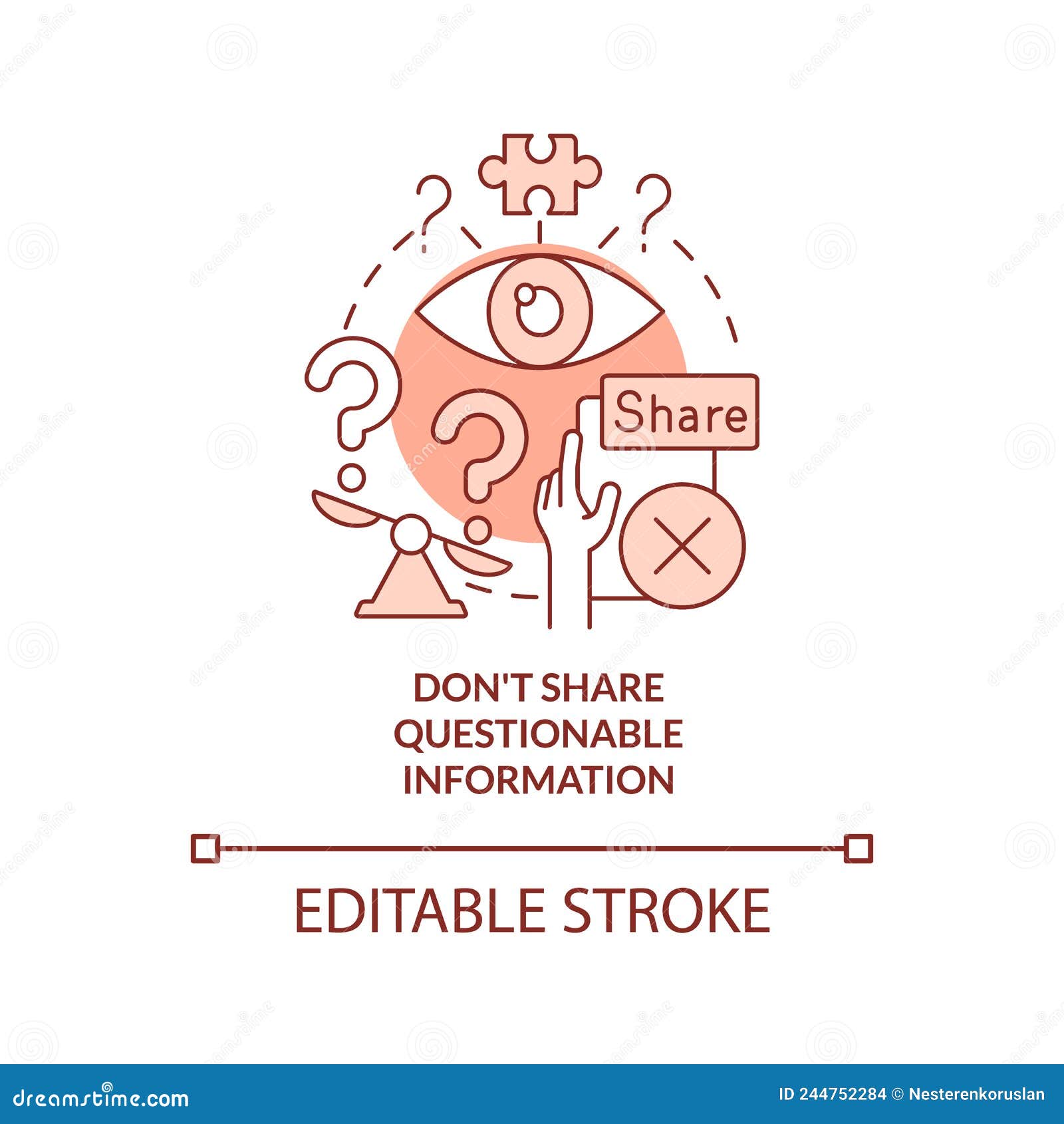 Do Not Share Questionable Information Red Concept Icon Stock Vector ...
