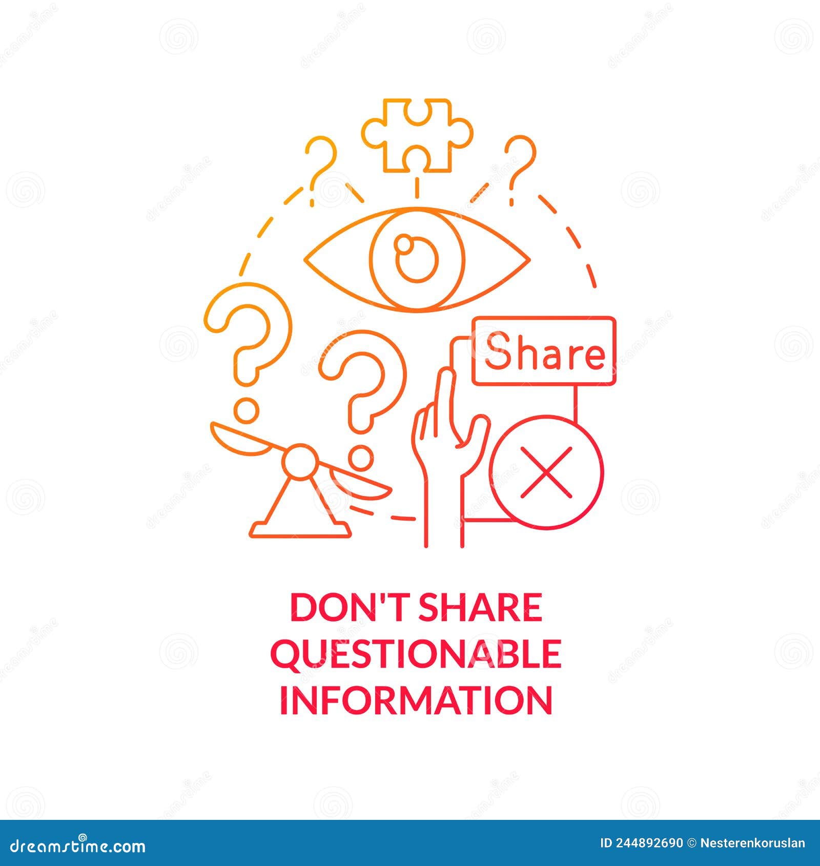Do Not Share Questionable Information Red Gradient Concept Icon Stock ...