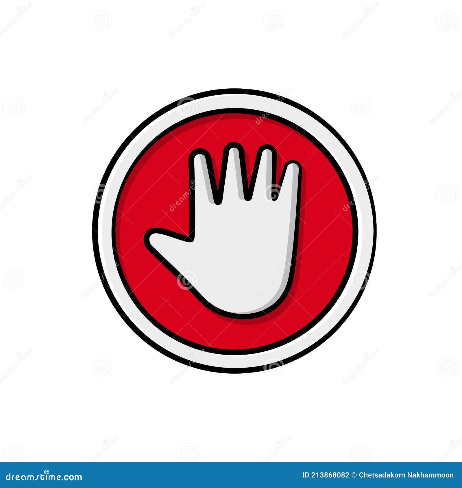 Do Not Sign with Hand in Drawing Style Isolated Vector. Stock Vector ...
