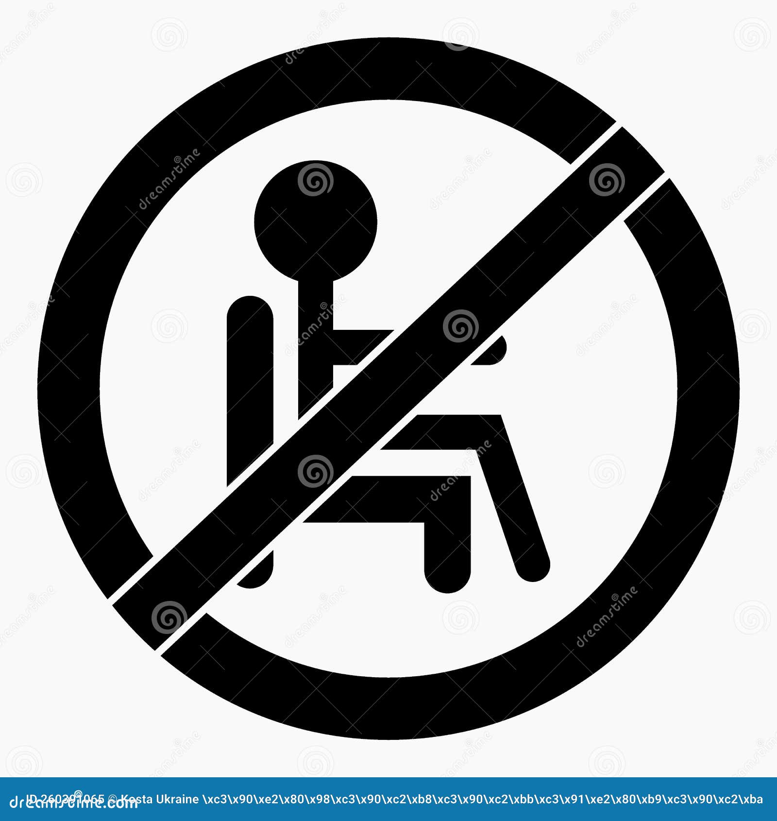 Do not sit icon stock vector. Illustration of social - 260391065