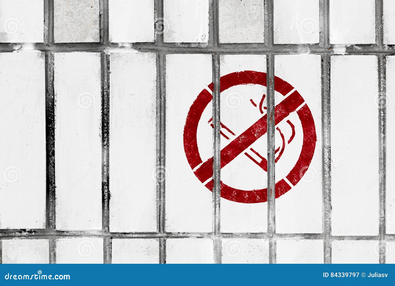 Do Not Smoke Sign on the Wall Stock Illustration - Illustration of ...