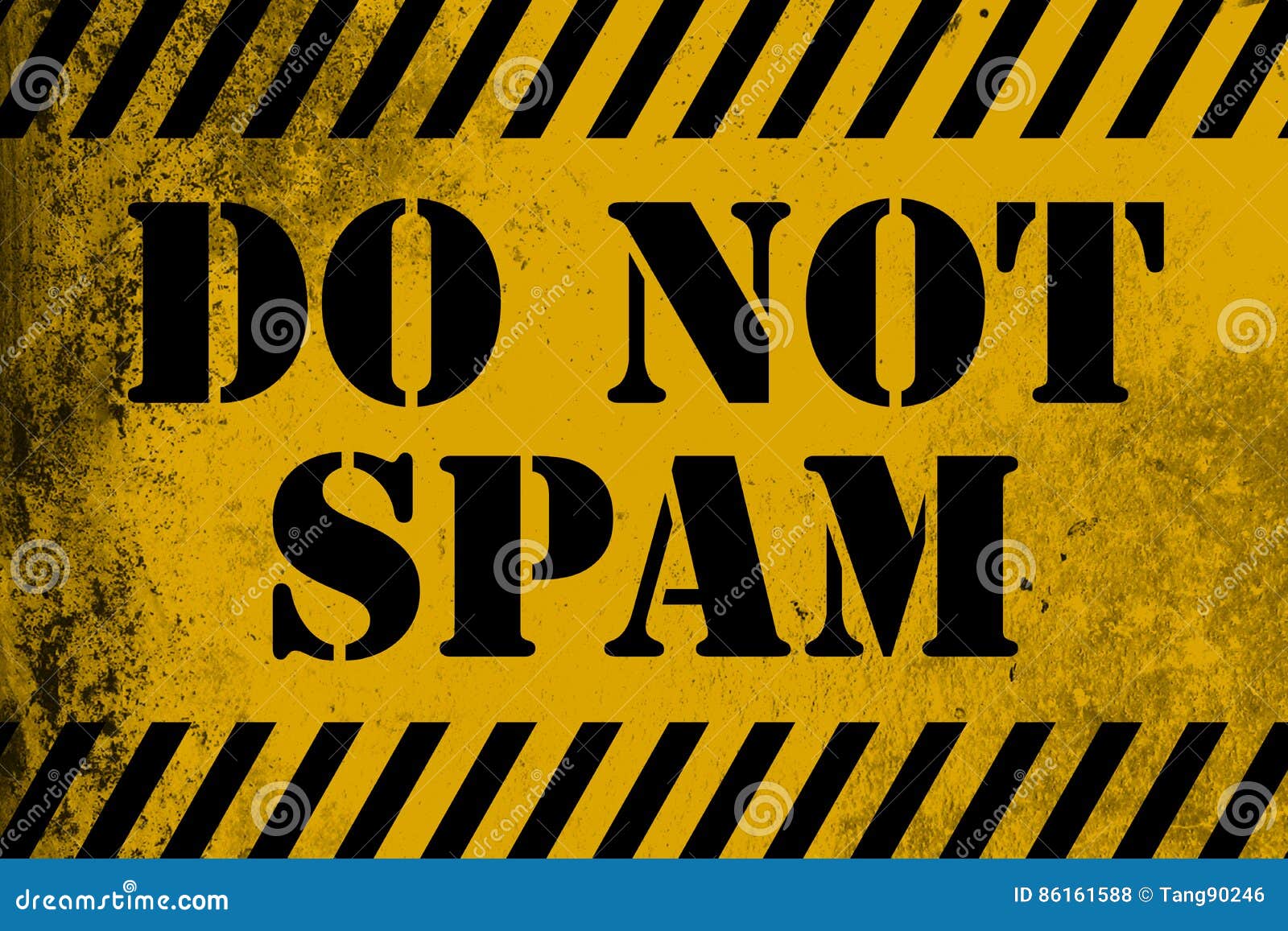 Do Not Spam Sign Yellow with Stripes Stock Illustration - Illustration ...