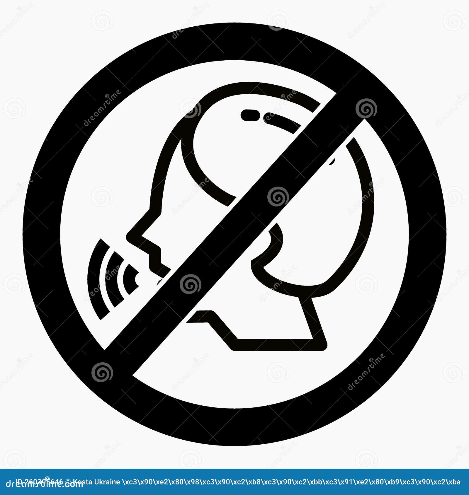 Do not speak icon. stock vector. Illustration of caution - 260395646