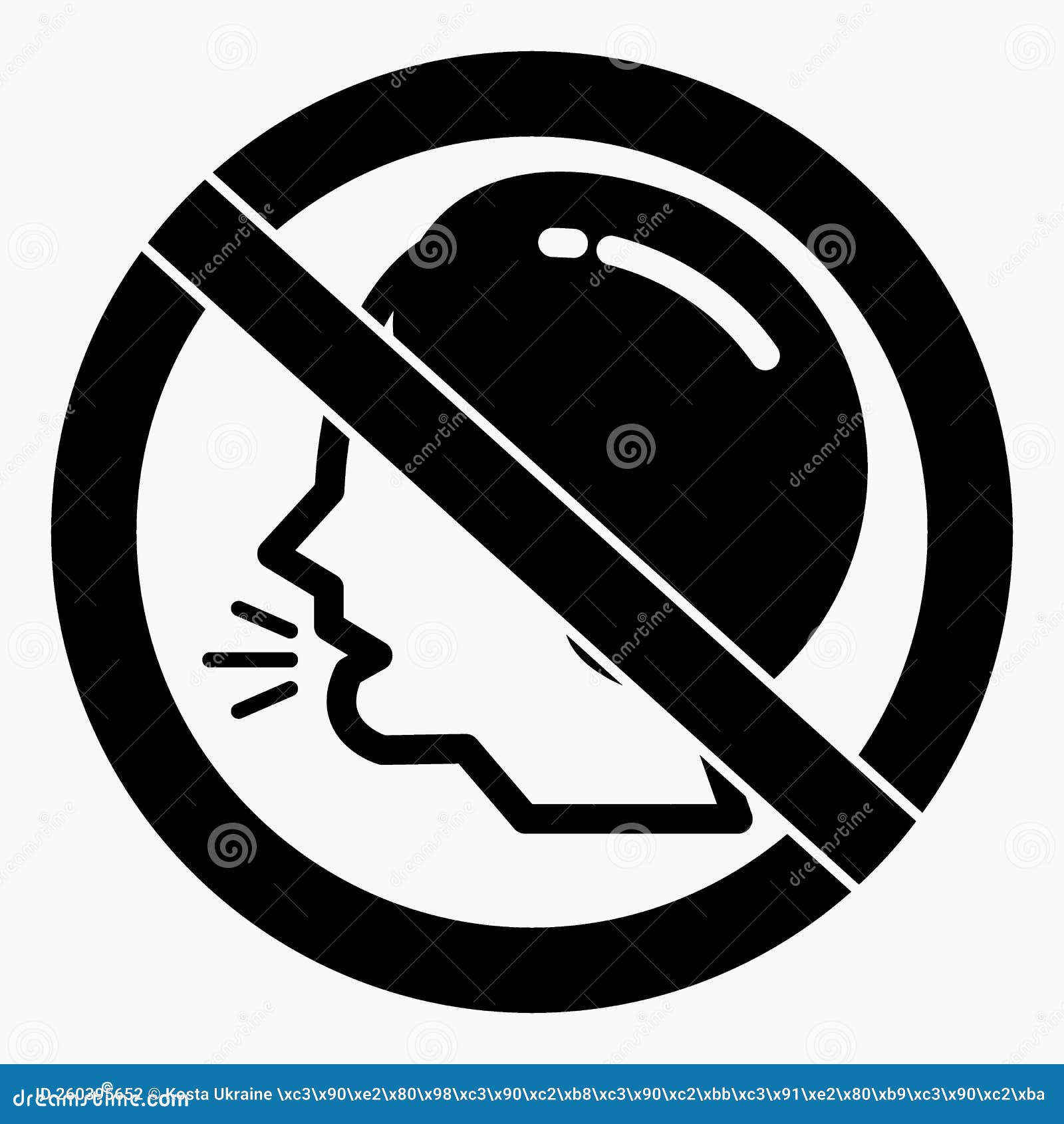 Do not speak icon stock vector. Illustration of caution - 260395652