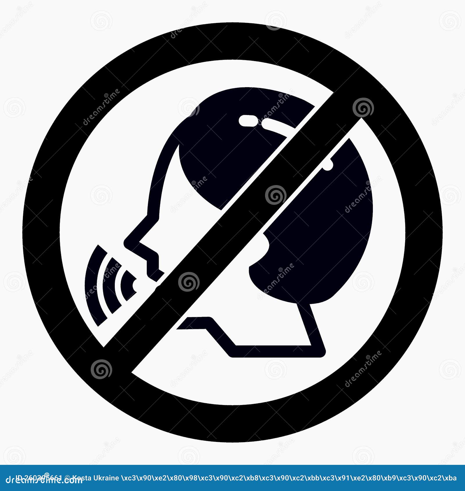Do not speak icon stock vector. Illustration of noiseless - 260395661