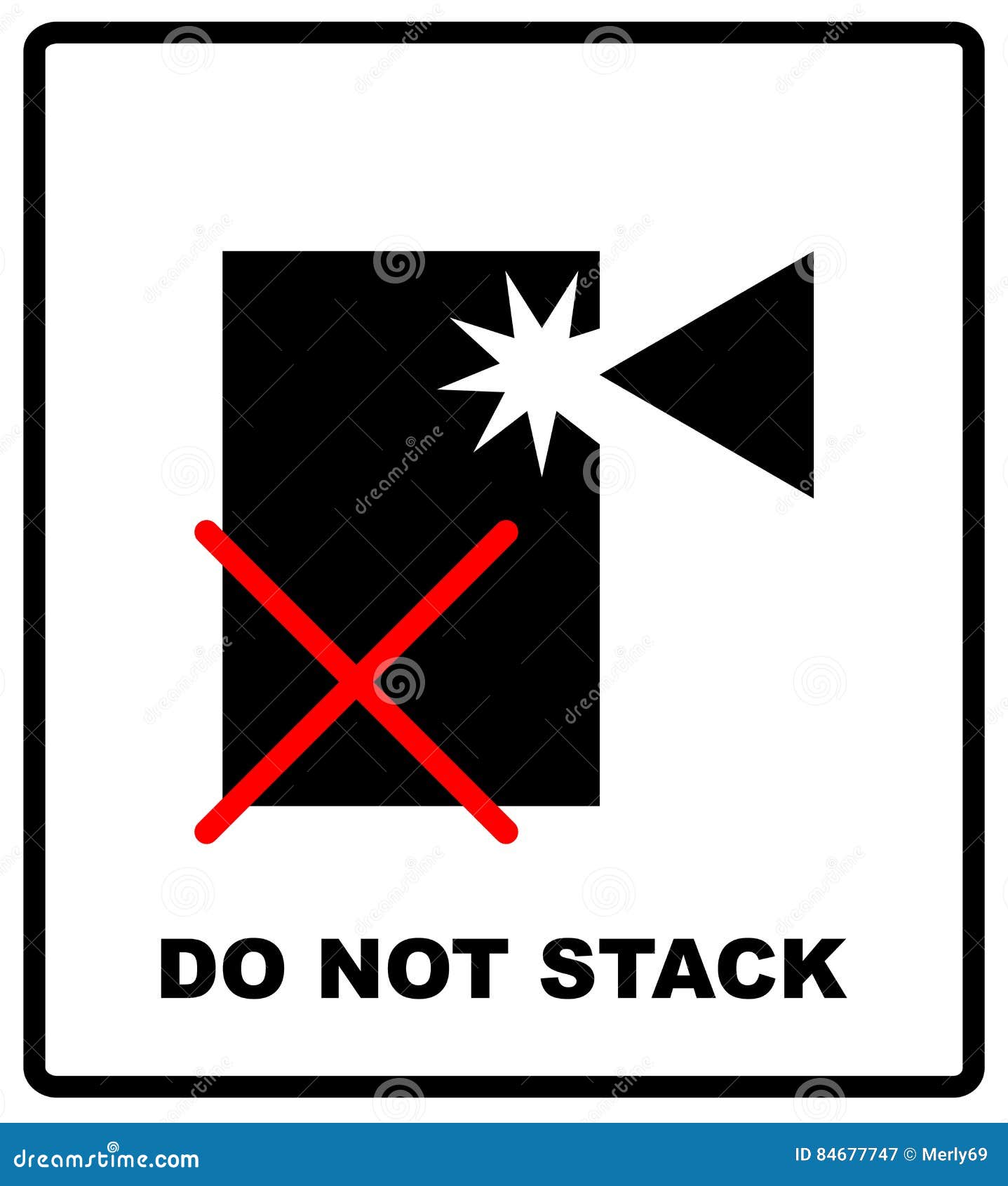 DO NOT STACK Packaging Symbol On A Corrugated Cardboard Box. For Use On ...
