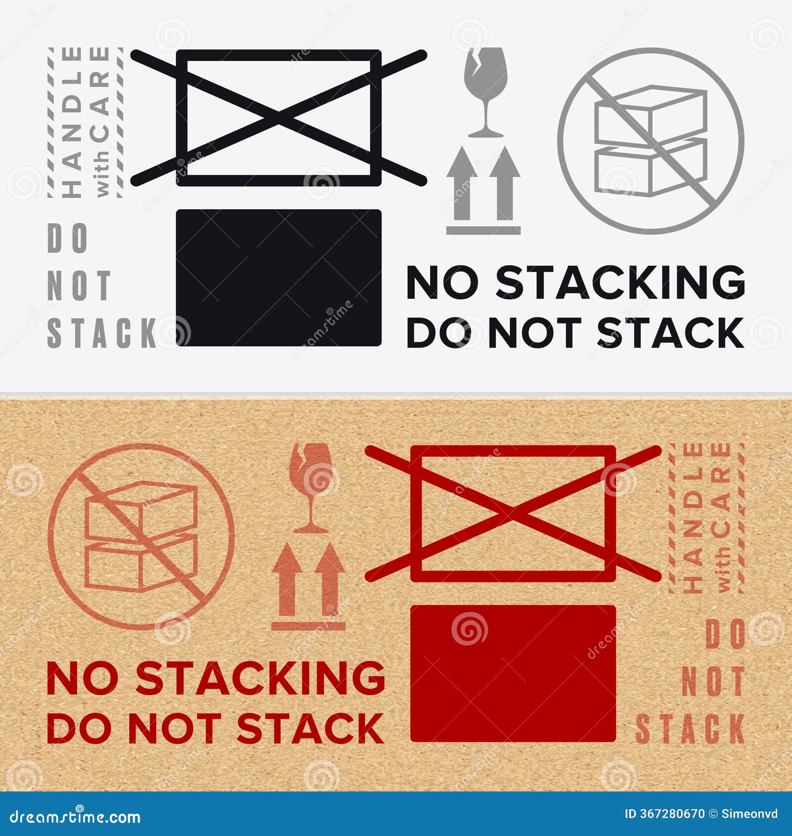 DO NOT STACK Packaging Symbol On A Corrugated Cardboard Box. For Use On ...