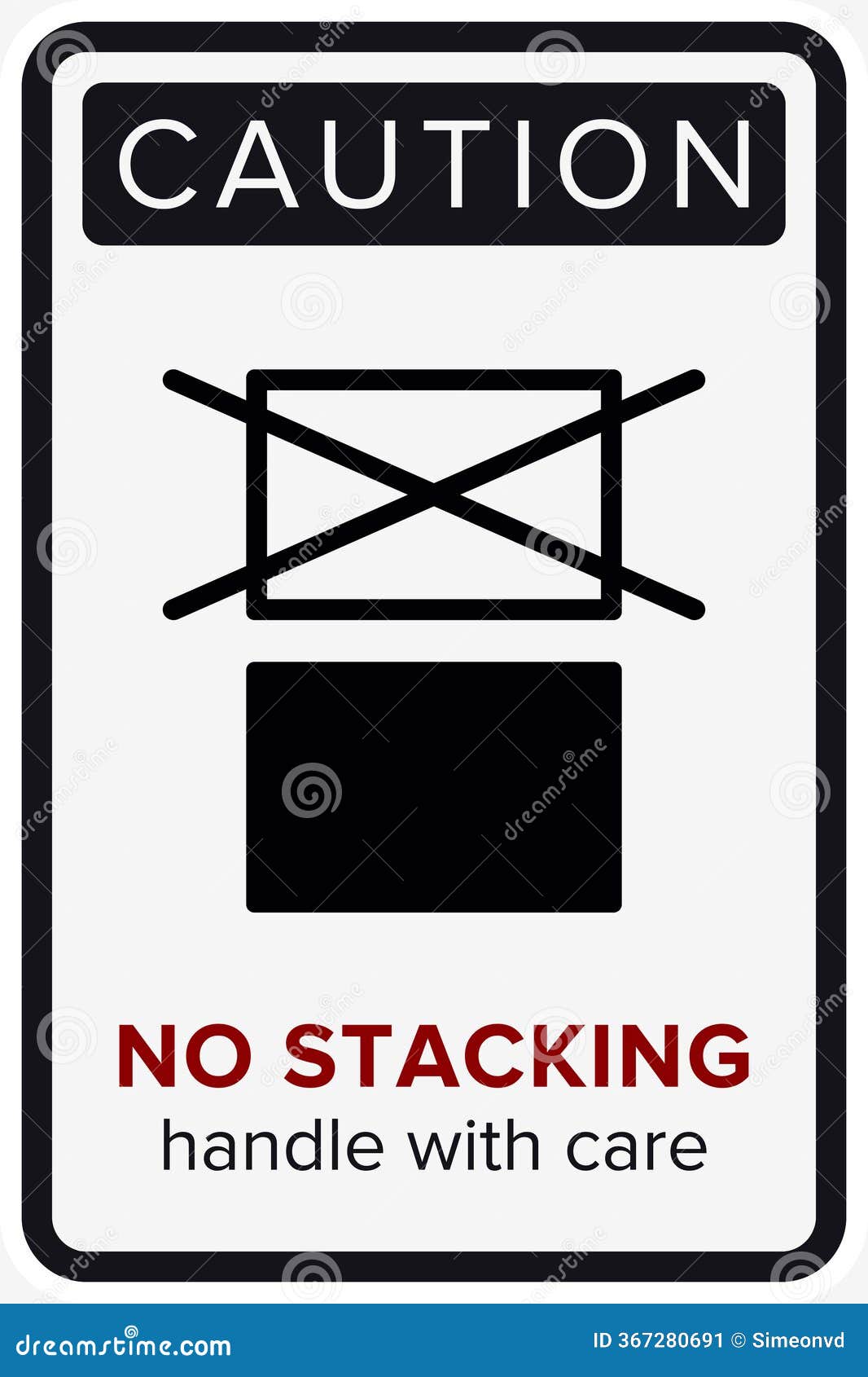 DO NOT STACK Packaging Symbol On A Corrugated Cardboard Box. For Use On ...