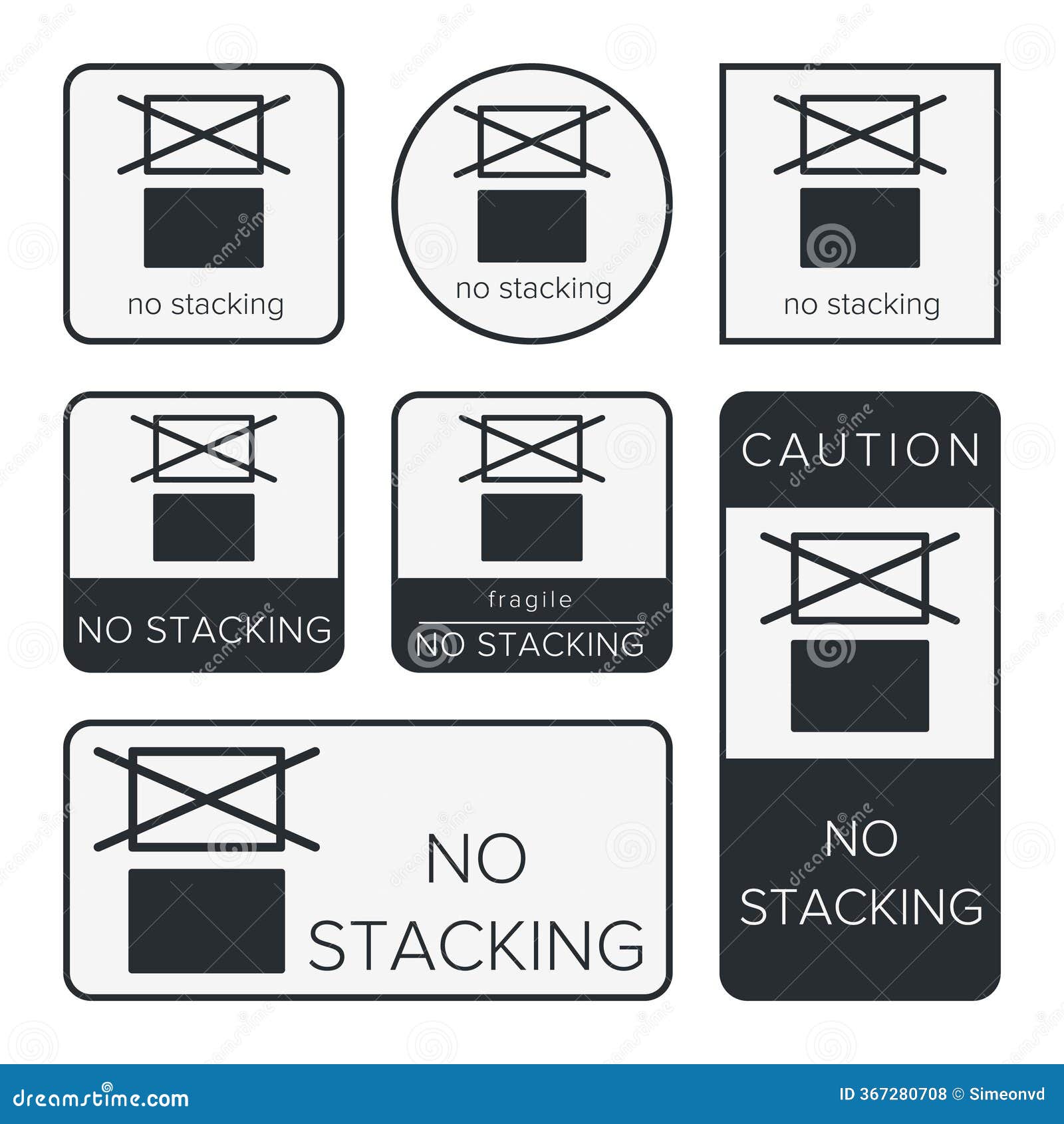 DO NOT STACK Packaging Symbol On A Corrugated Cardboard Box. For Use On ...