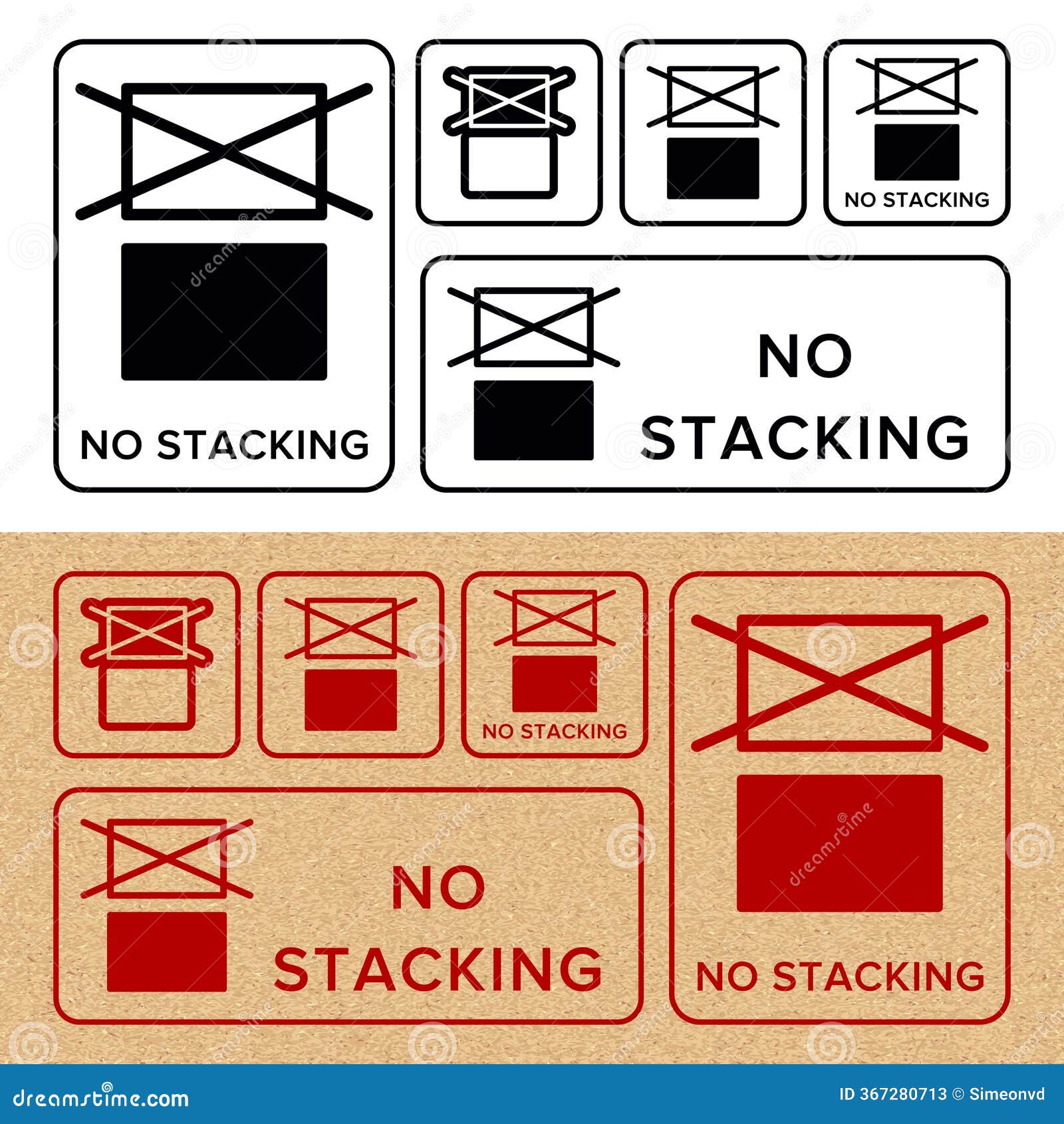 DO NOT STACK Packaging Symbol On A Corrugated Cardboard Box. For Use On ...