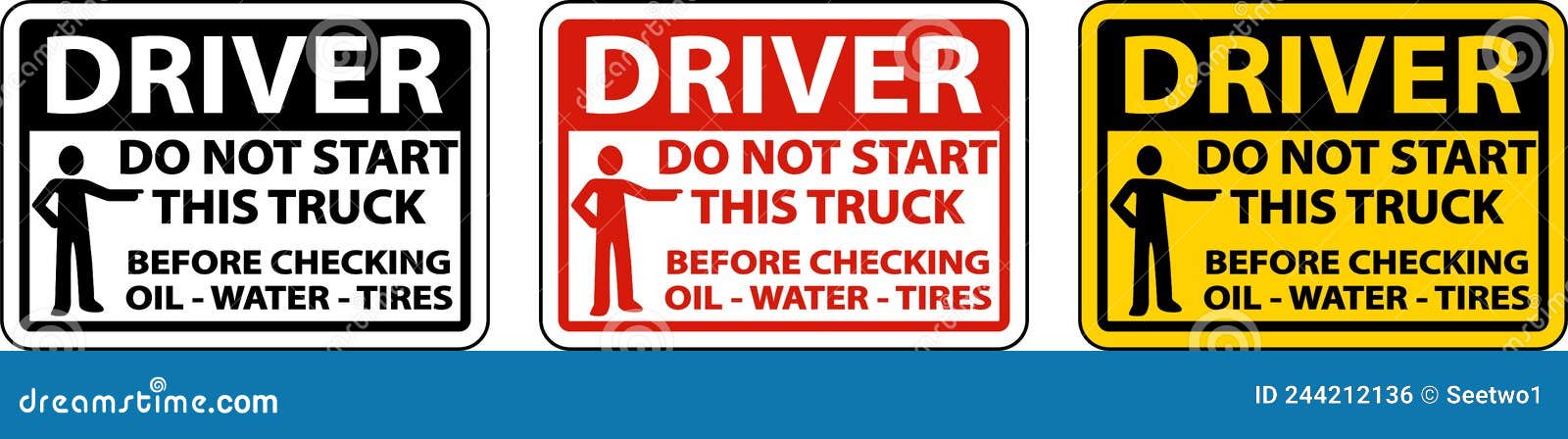 Do Not Start Truck Checklist Label Sign on White Background Stock ...