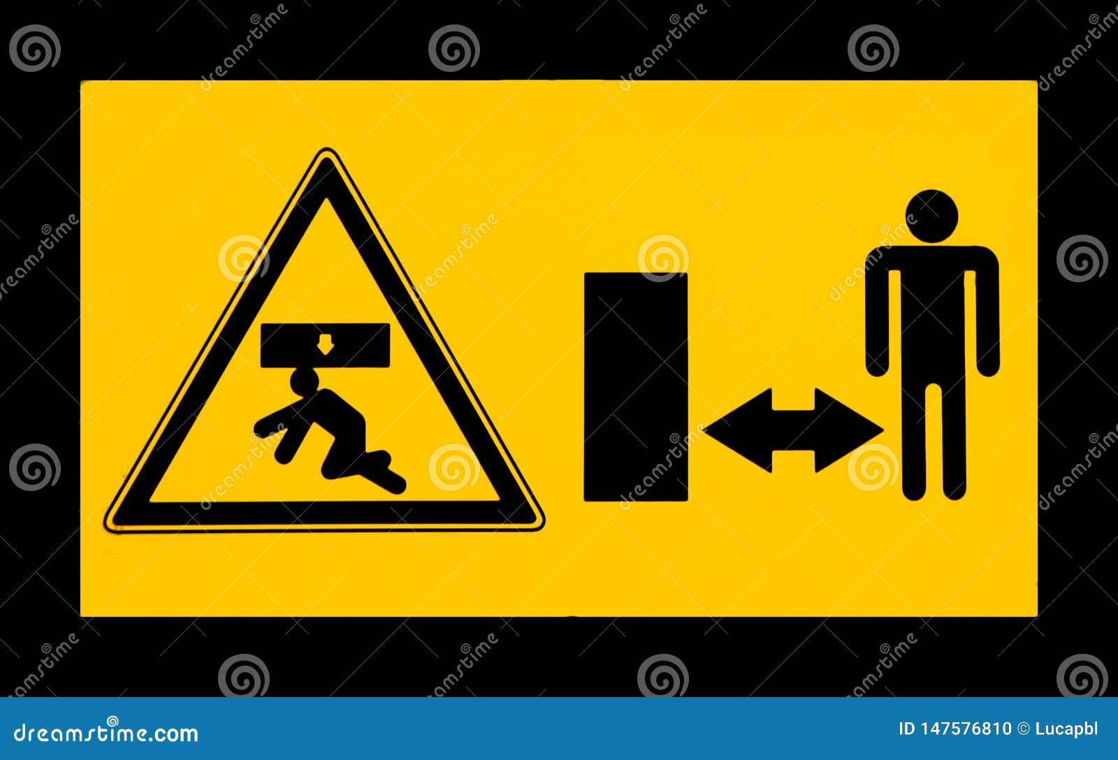 Risk Of Falling, Warning Sign With The Silhouette Of A Man Upside Down ...