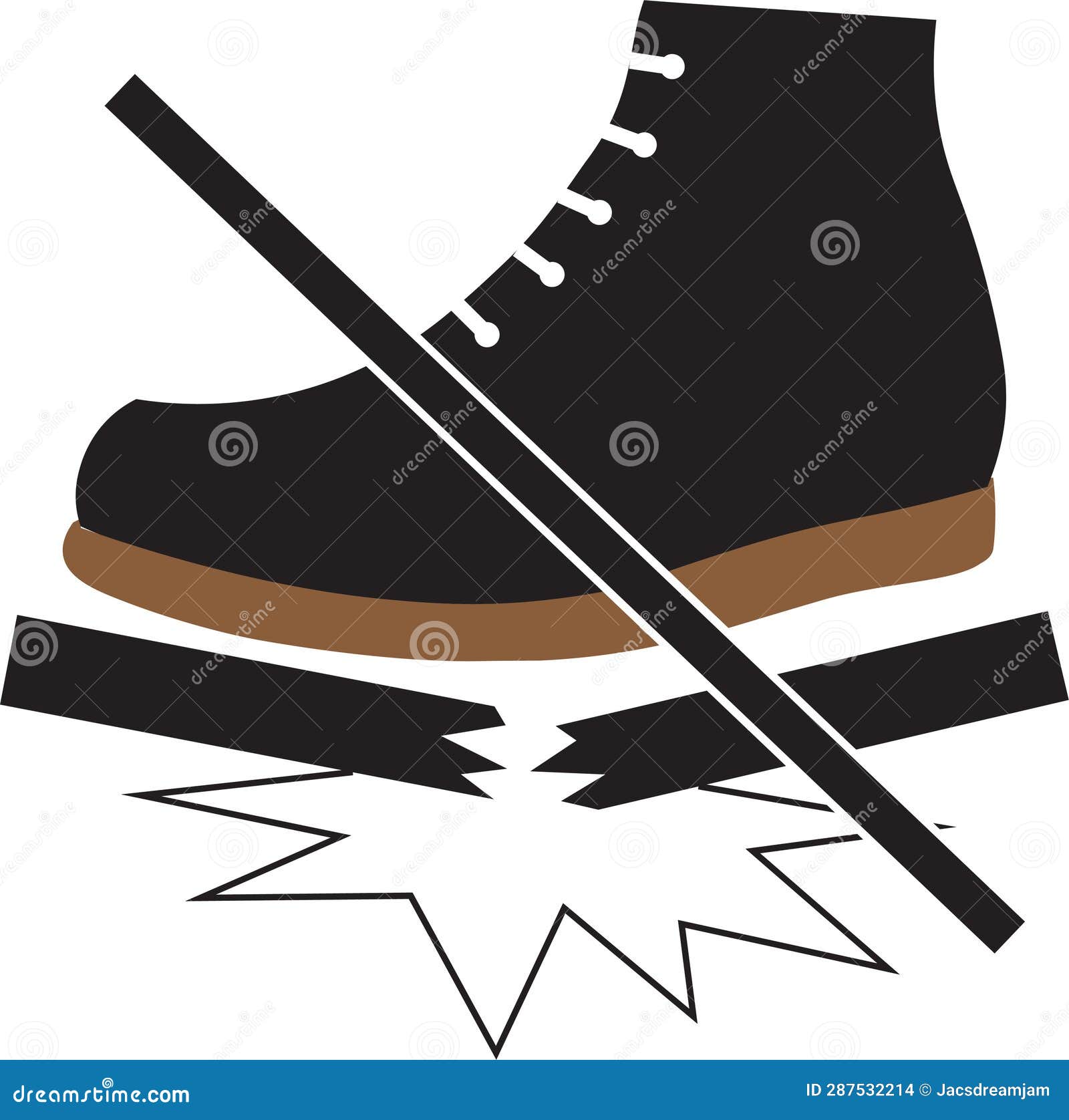 Do Not Step on Icon XL stock vector. Illustration of line - 287532214