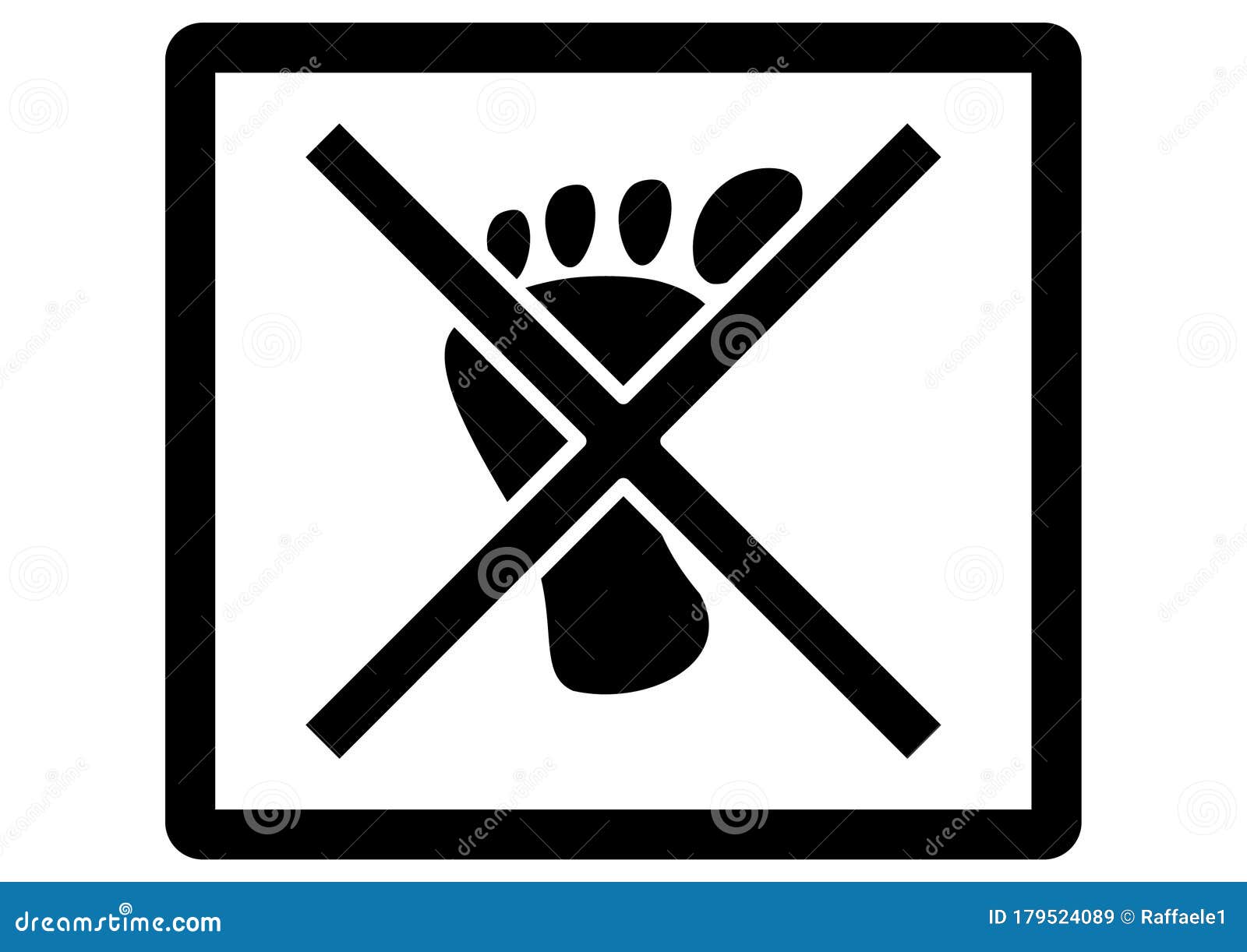 Do Not Step Sign. Round Danger Symbol With Footprint. Don`t Step On The ...