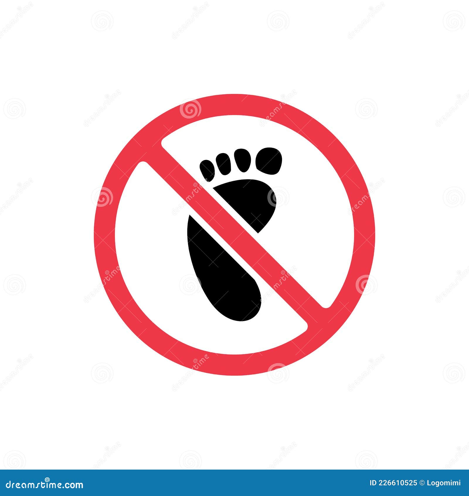 Do Not Step Sign, No Barefoot Icon, No Footprint Symbol - Vector Stock ...