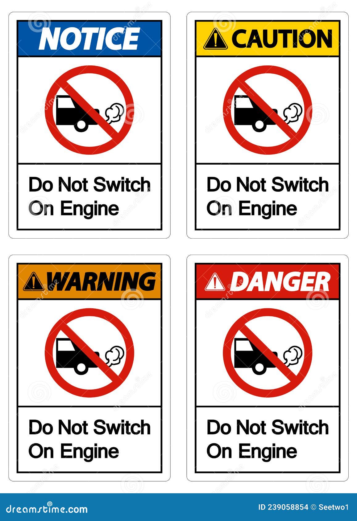 Do Not Switch on Engine Sign on White Background Stock Vector ...
