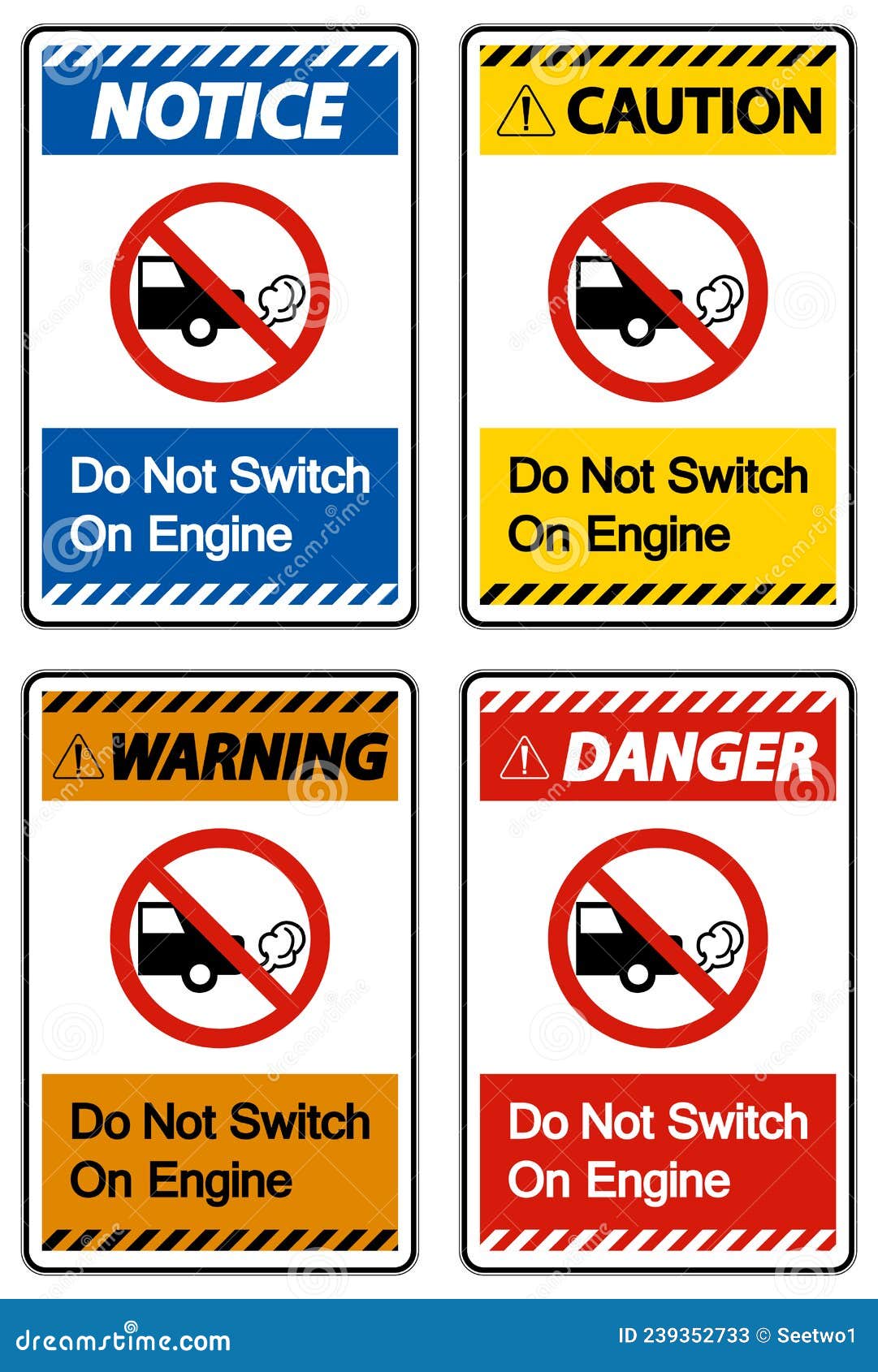 Do Not Switch on Engine Sign on White Background Stock Vector ...
