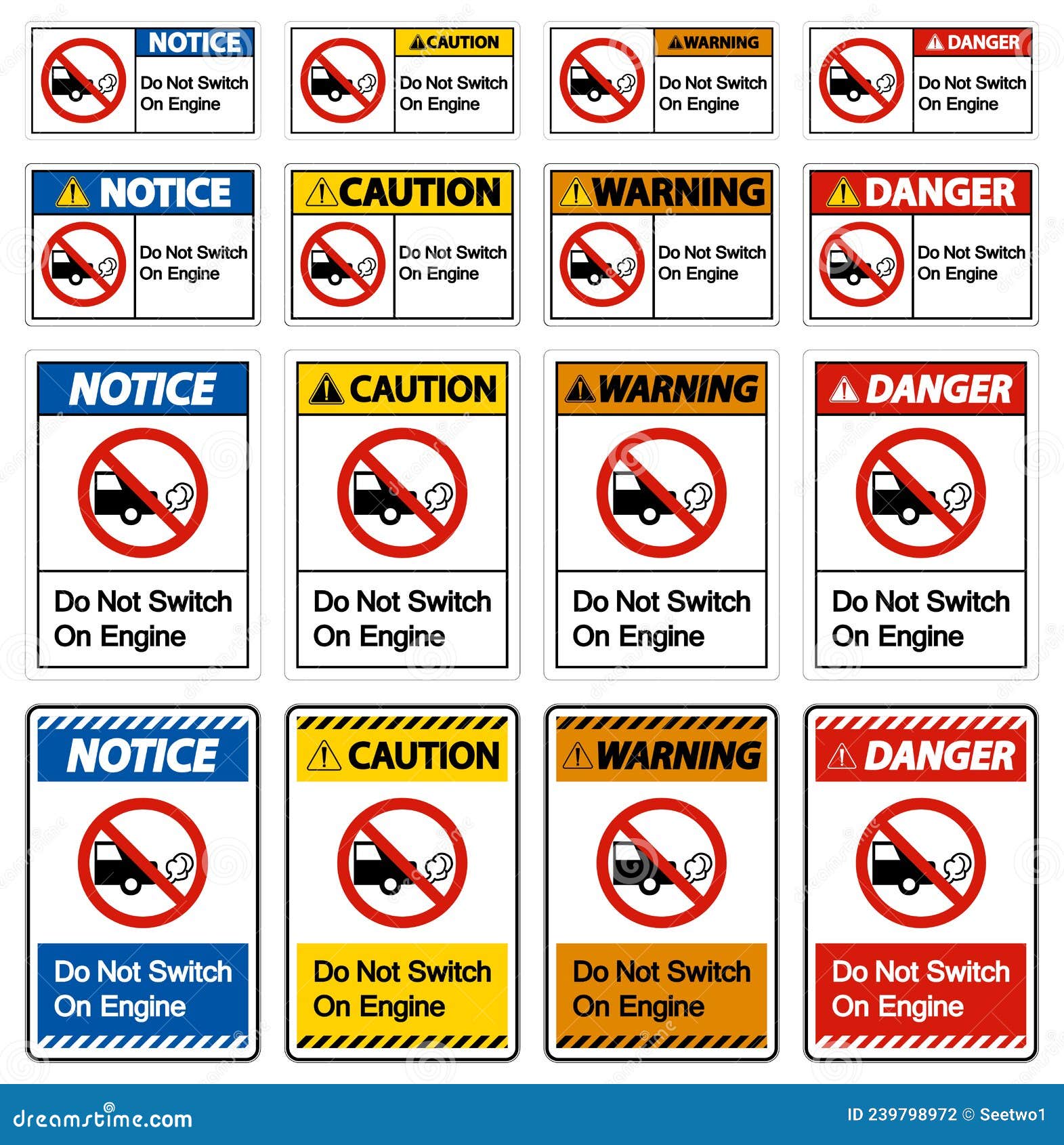 Do Not Switch on Engine Sign on White Background Stock Vector ...