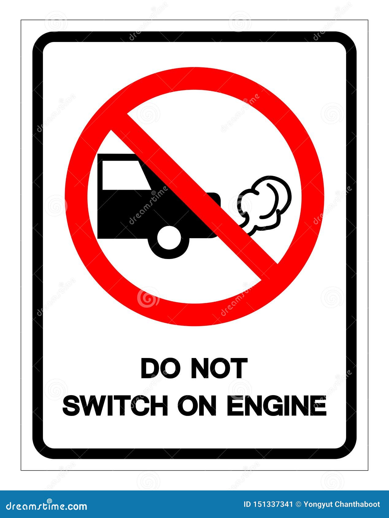 Do Not Switch on Engine Symbol Sign, Vector Illustration, Isolate on ...