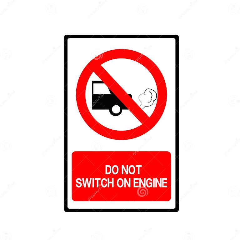 Do Not Switch on Engine Symbol, Vector Illustration, Isolate on White ...