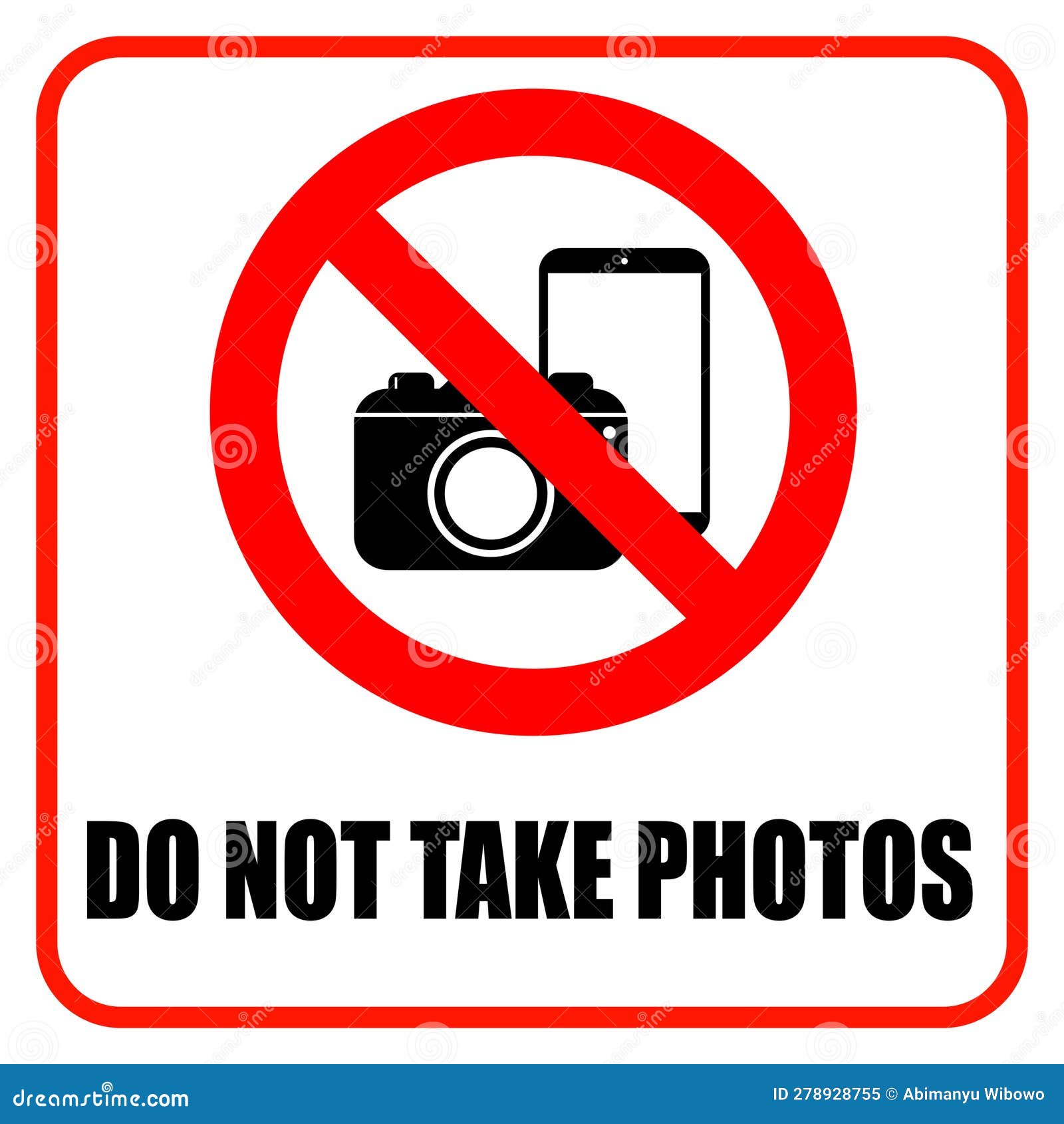 Do Not Take Photos with Warning Text Stock Vector - Illustration of ...