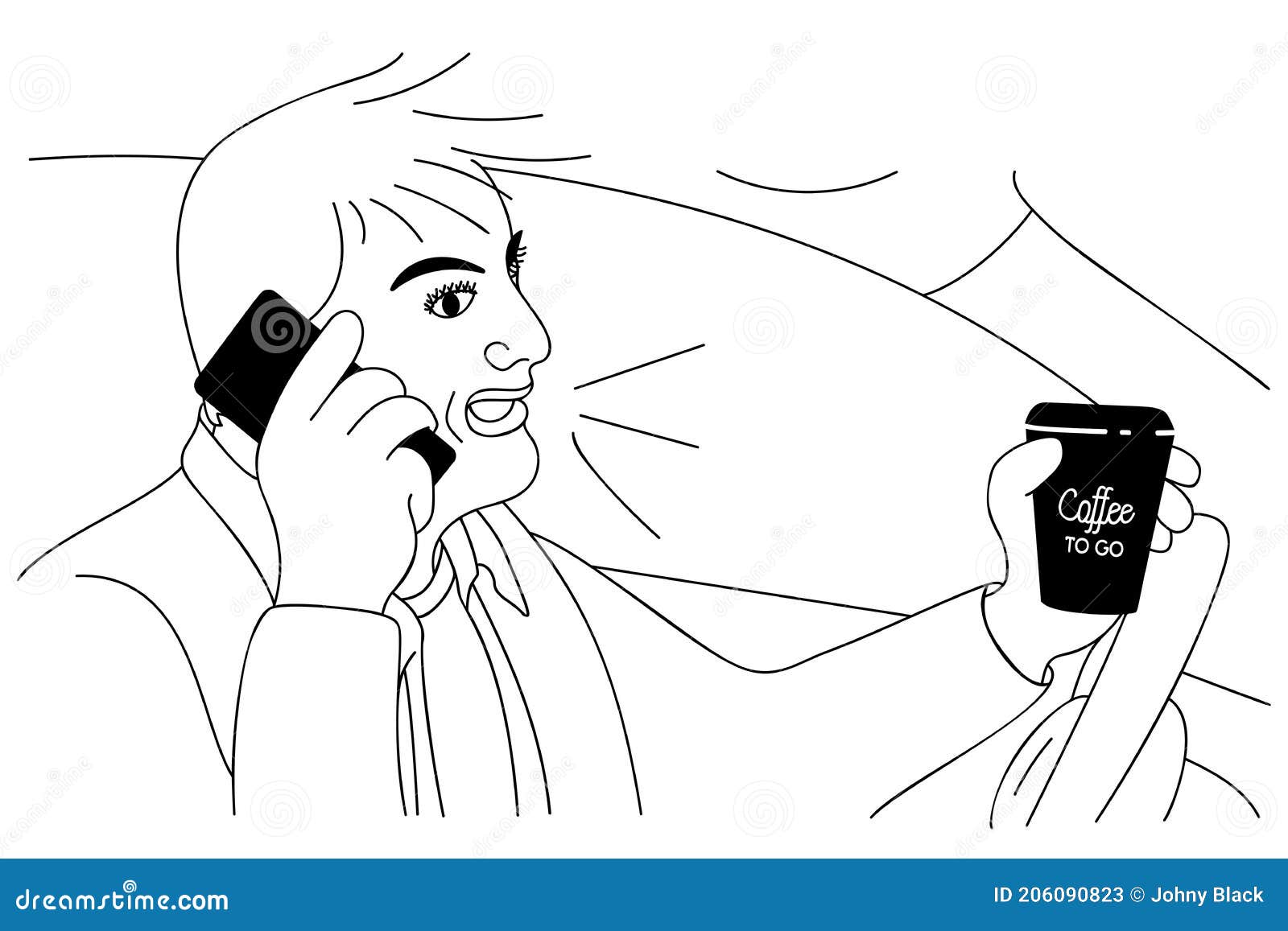 Do Not Talk or Drink Coffee while Driving. Dangerous Driving while ...