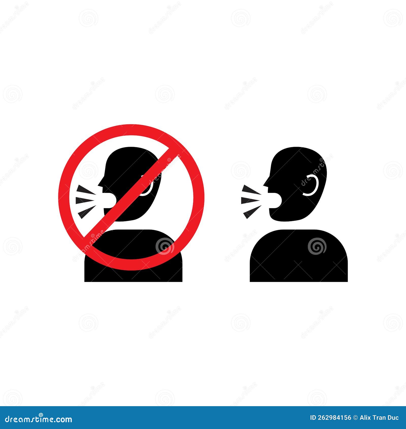 Do Not Talk Sign Please Be Quiet Icon Stock Vector - Illustration of ...